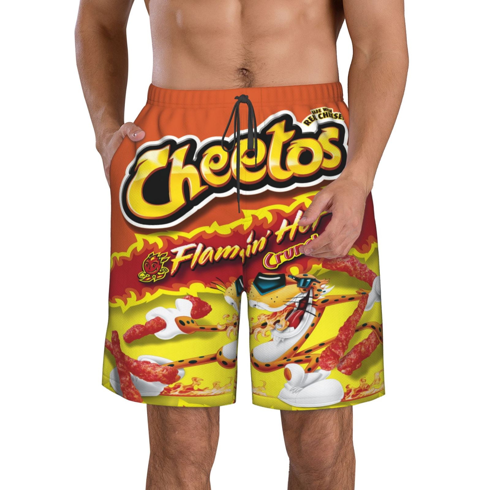 Cheetos Vintage Mens Beach Shorts Funny Elastic Waist Quick Dry Swim ...