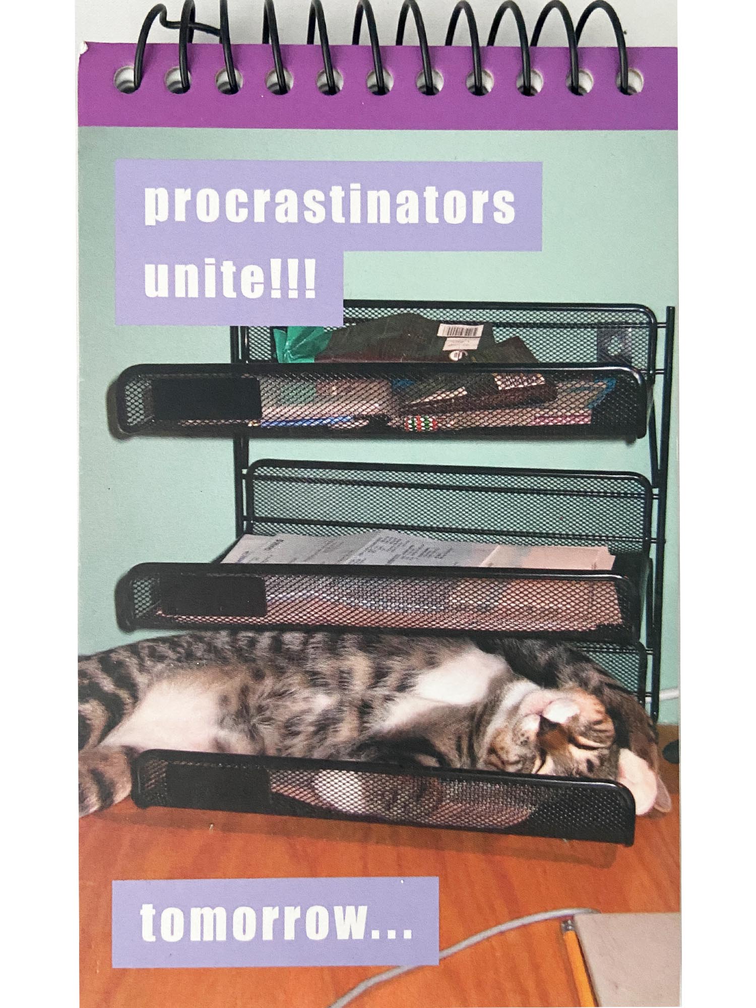Cheez Burger 'Procrastinators Unite Tomorrow' Spiral Notepad / Favor ...