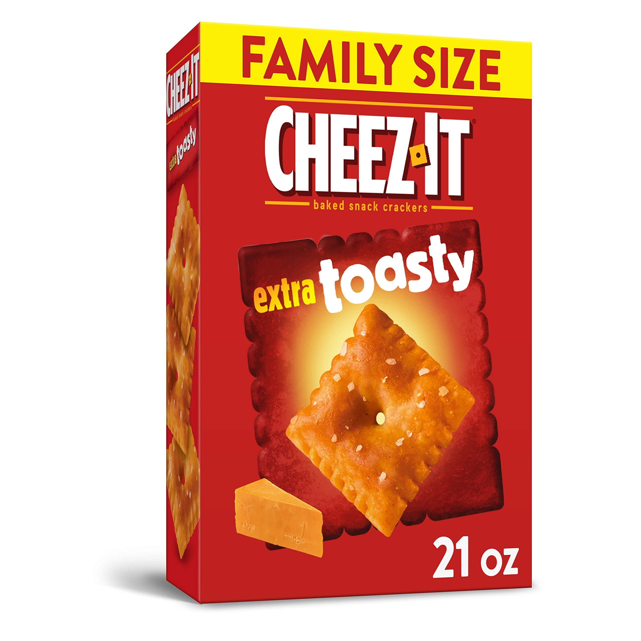 Cheez-It Baked Snack Cheese Crackers, Extra Toasty, Family Size, 21Oz ...
