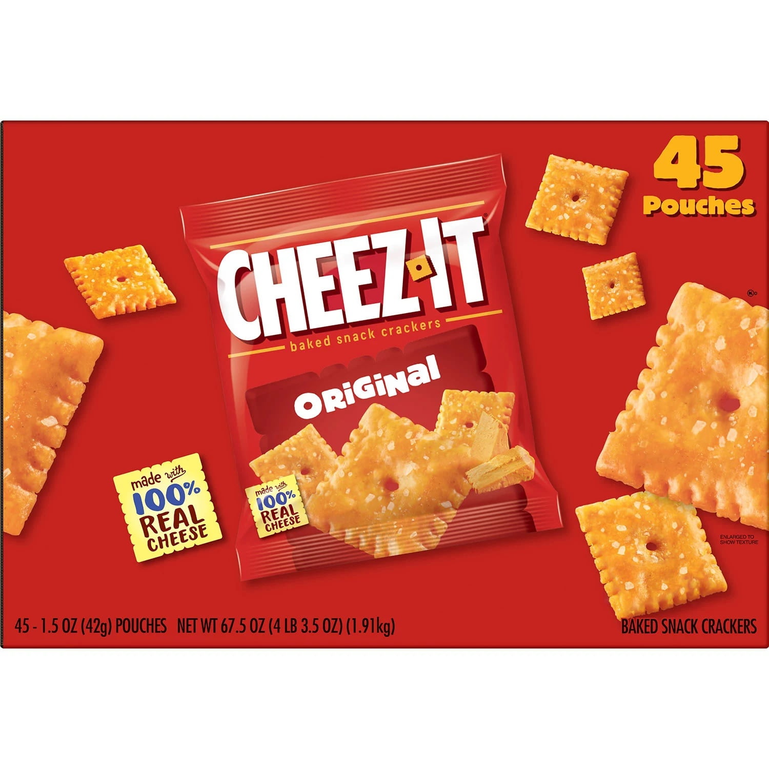 Cheez-It Original Baked Snack Cheese Crackers, 45 Packs of 1.5 oz. Each ...
