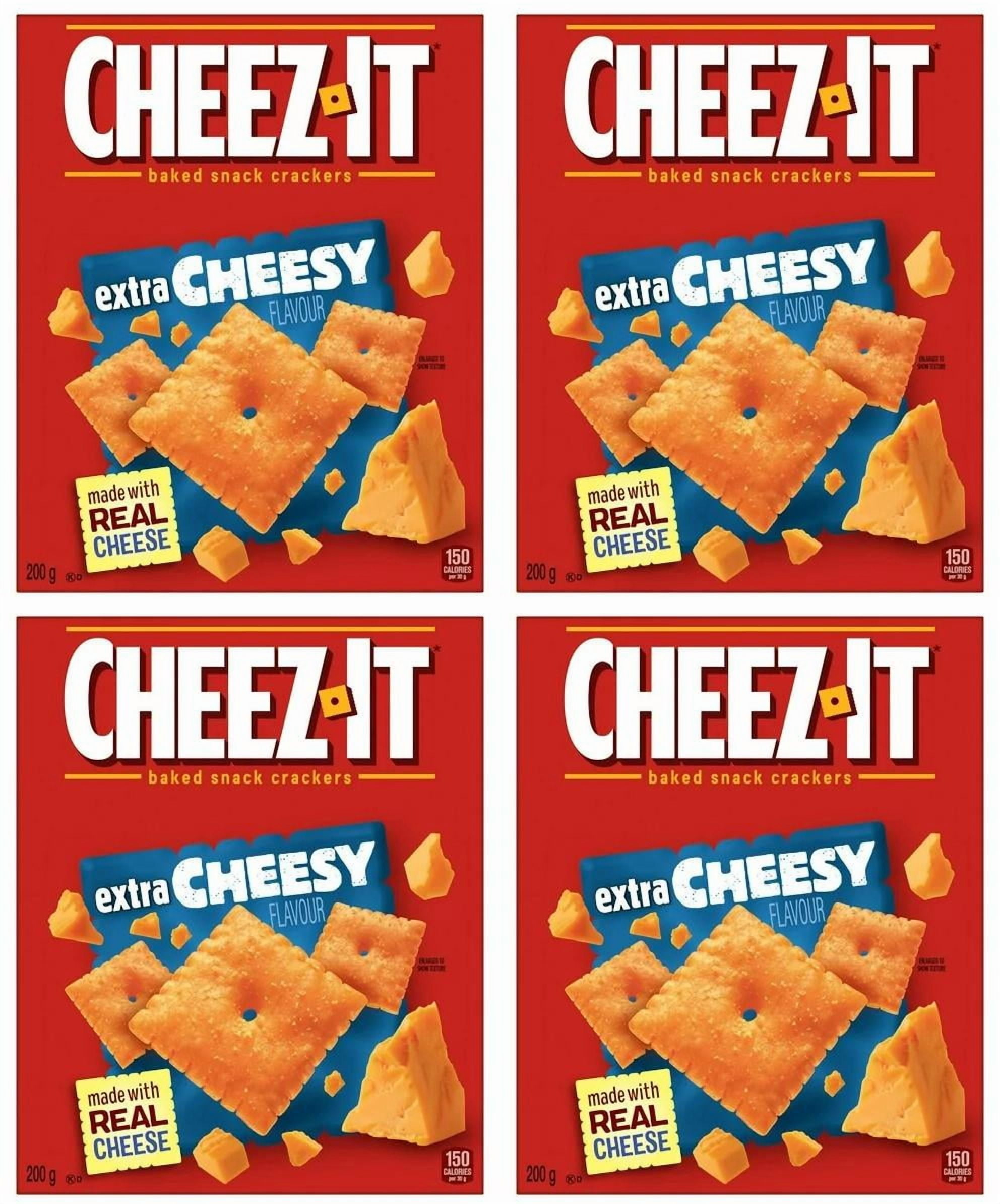 Cheez-It Baked Snack Crackers Extra Cheesy Flavor, 200g (4 Pack ...