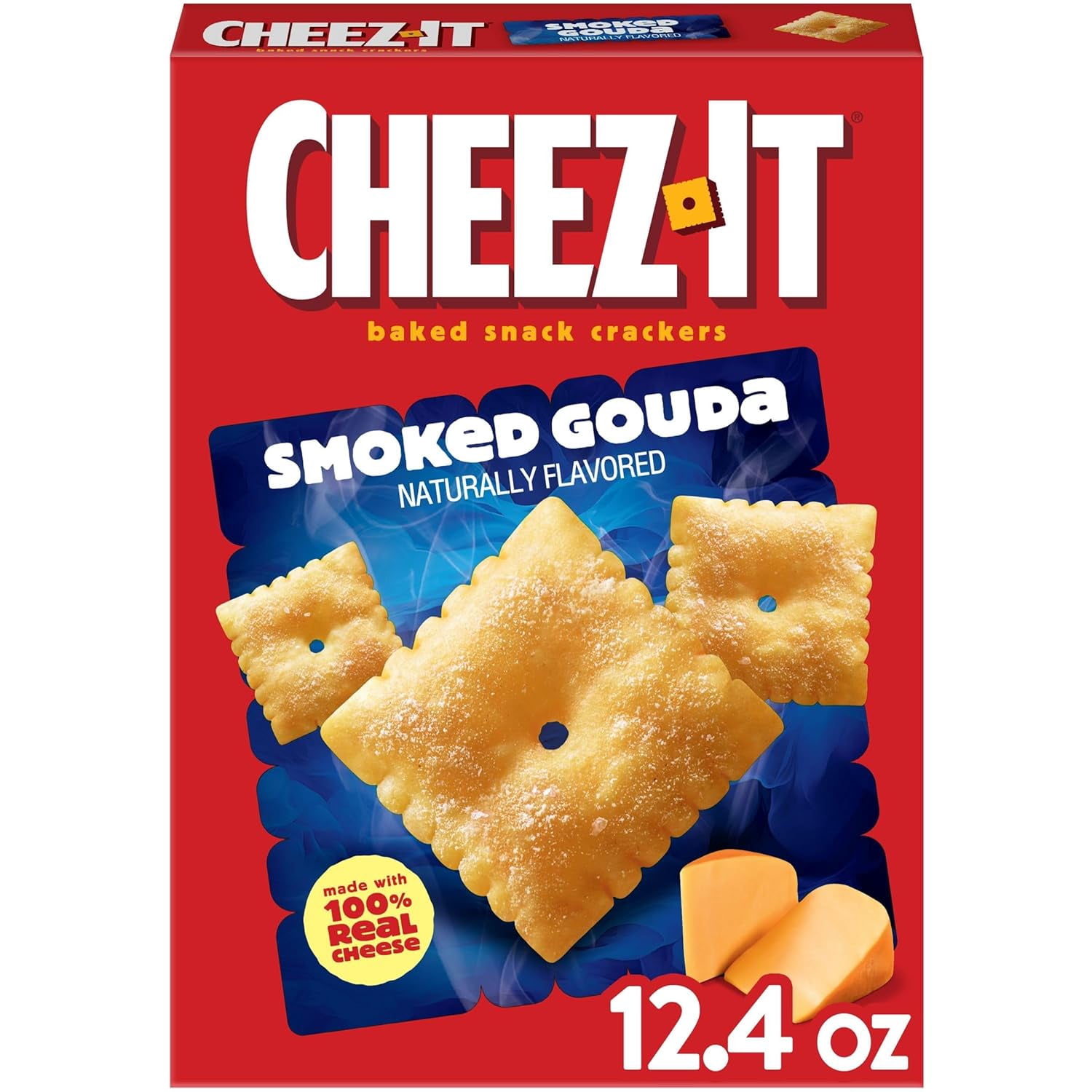 Cheez-It Baked Snack Crackers, Lunch Snacks, Smoked Gouda, 12.4oz Box ...