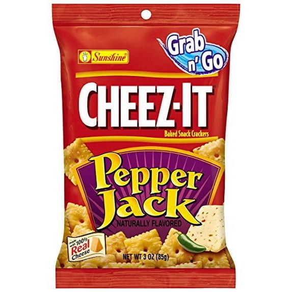 Cheez-It, Baked Snack Crackers, Pepper Jack, 3 oz (6 Count) - Walmart.com