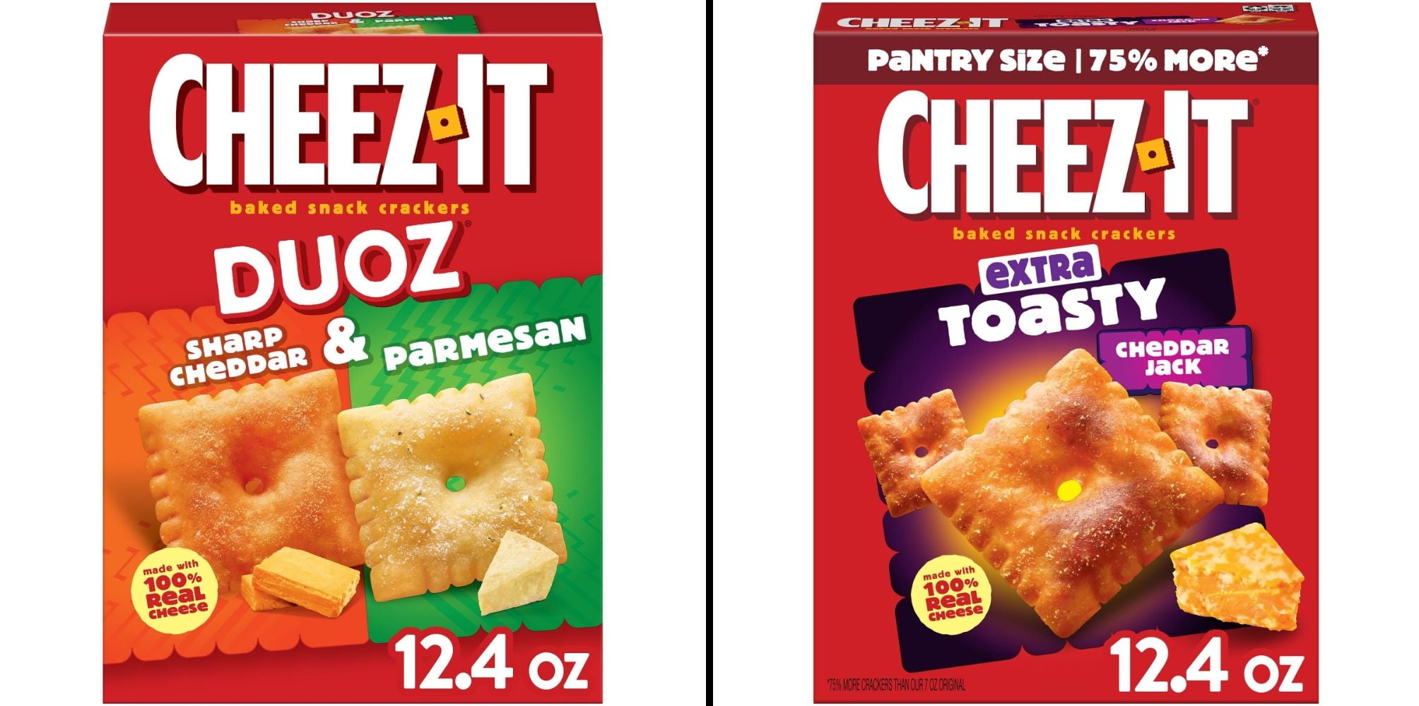 Cheez-It Cheddar Jack, 12.4oz Box (1 Box) & Cheez-It DUOZ Cheddar and ...