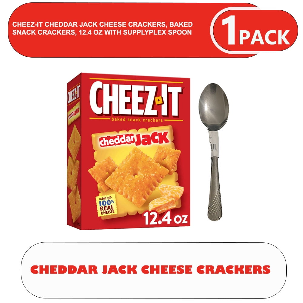 Cheez-It Cheddar Jack Cheese Crackers, Baked Snack Crackers, 12.4 oz ...