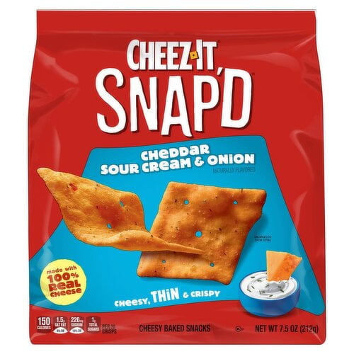 Cheez-It Cheddar Sour Cream & Onion Snap'd Crackers 7.5 oz - Walmart.com