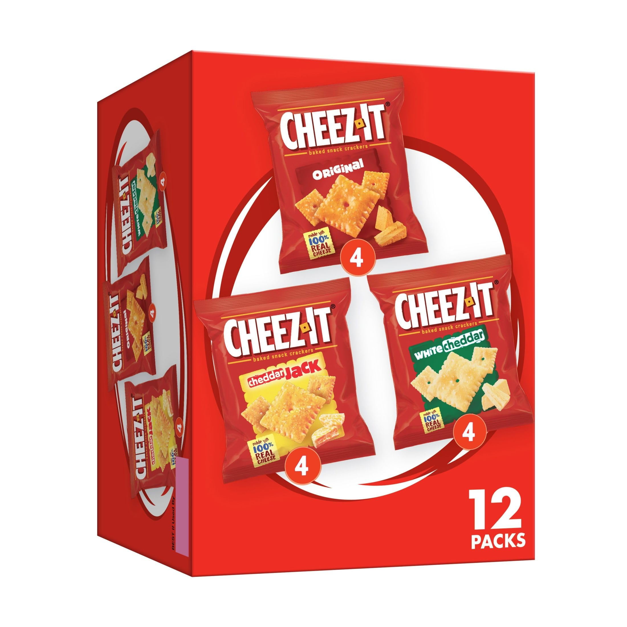 Cheez-It Cheese Crackers, Baked MMF7 Snack Crackers, Lunch Snacks, Variety Pack, 12.1oz Box (12 ...
