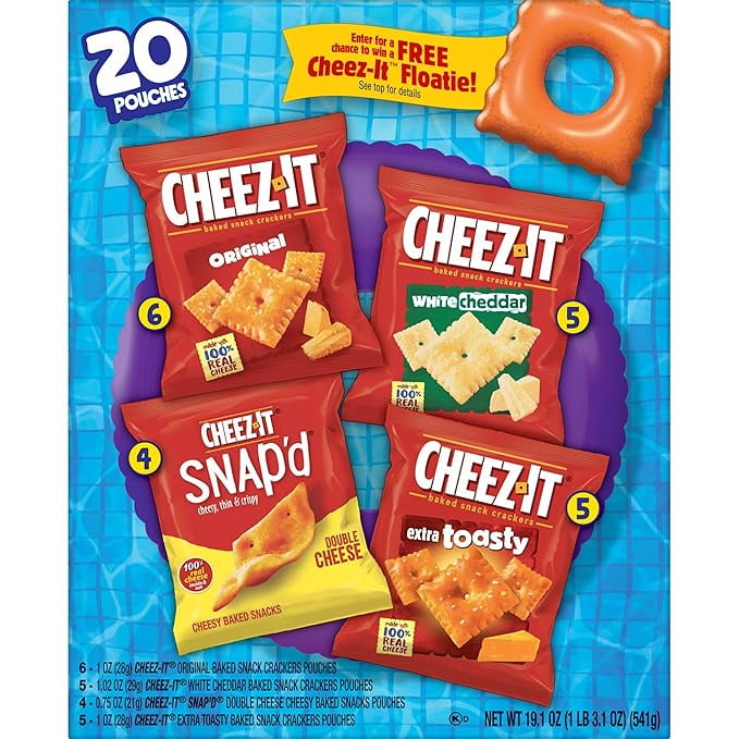 Cheez-It Cheese Crackers, Baked Snack Crackers, Lunch Snacks, Grab n ...