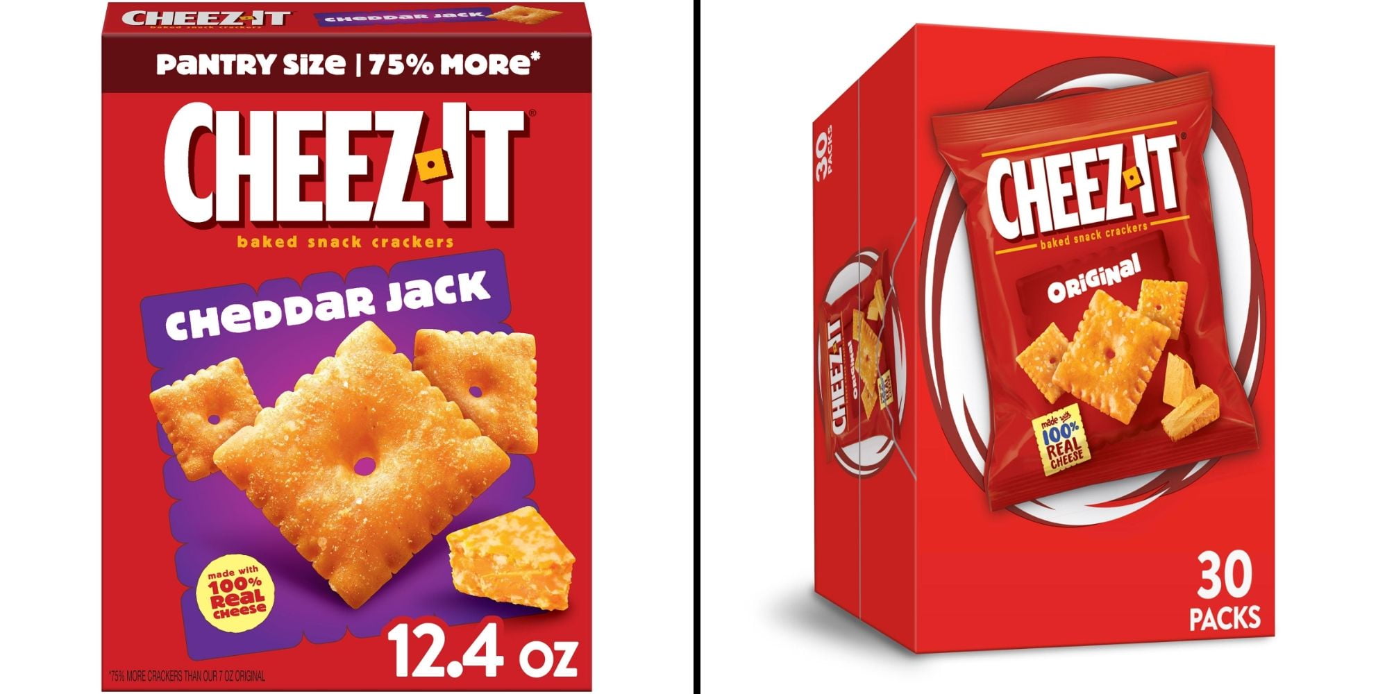 Cheez-It Cheese Crackers Original, 30oz Box (30 Packs) & Cheez-It ...