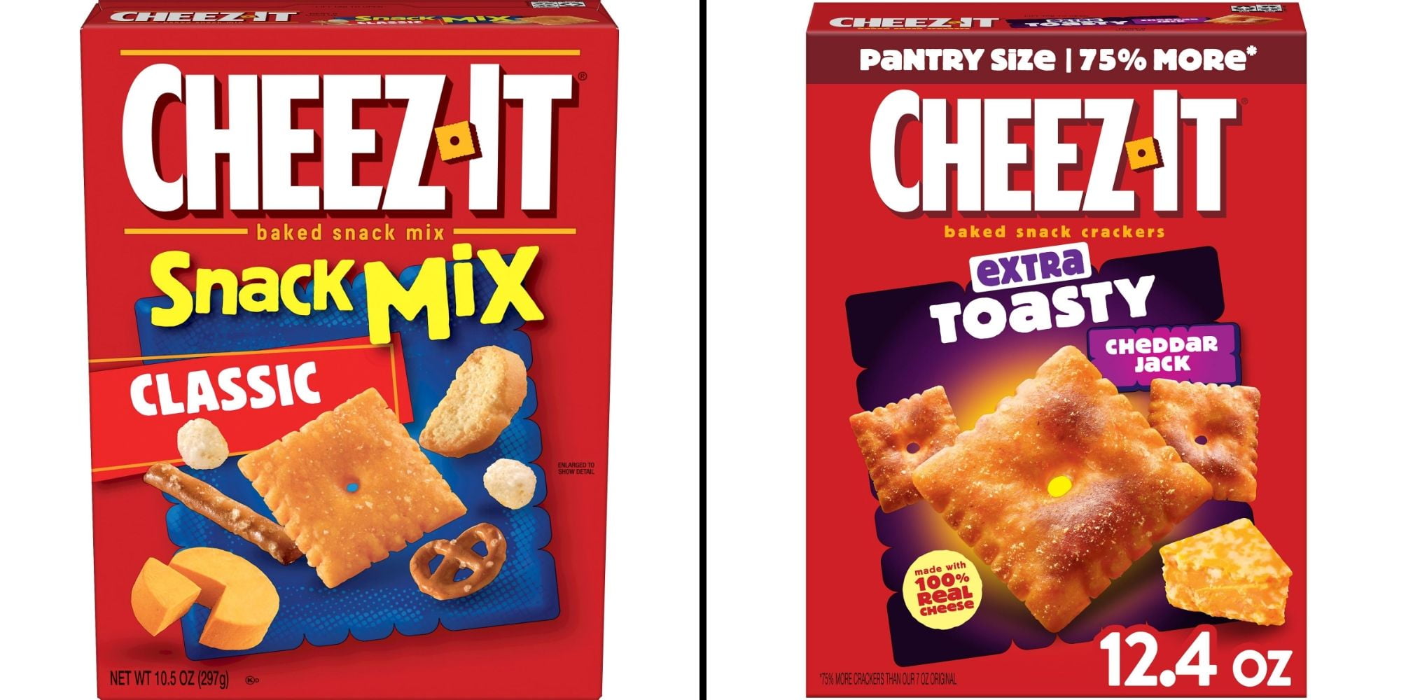 Cheez-It Cheese Snacks, Classic, 10.5oz & Cheez-It Extra Toasty Cheddar ...