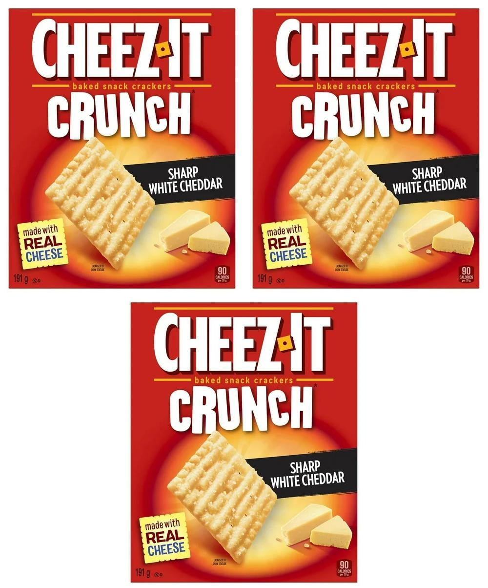 Cheez-It Crunch, Sharp White Cheddar, Baked Crackers, 191g (3 Pack ...