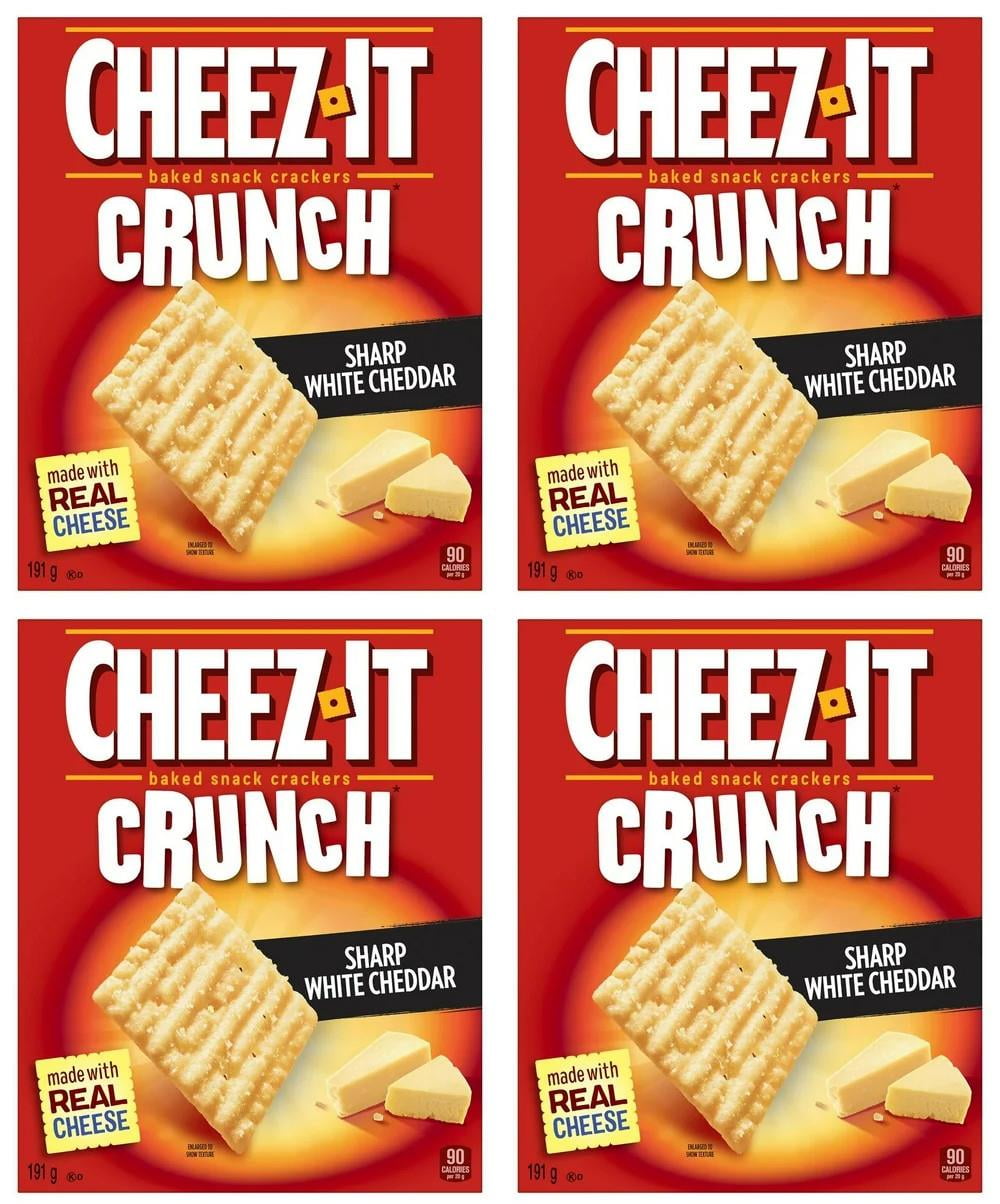 Cheez-It Crunch, Sharp White Cheddar, Baked Crackers, 191g (4 Pack ...