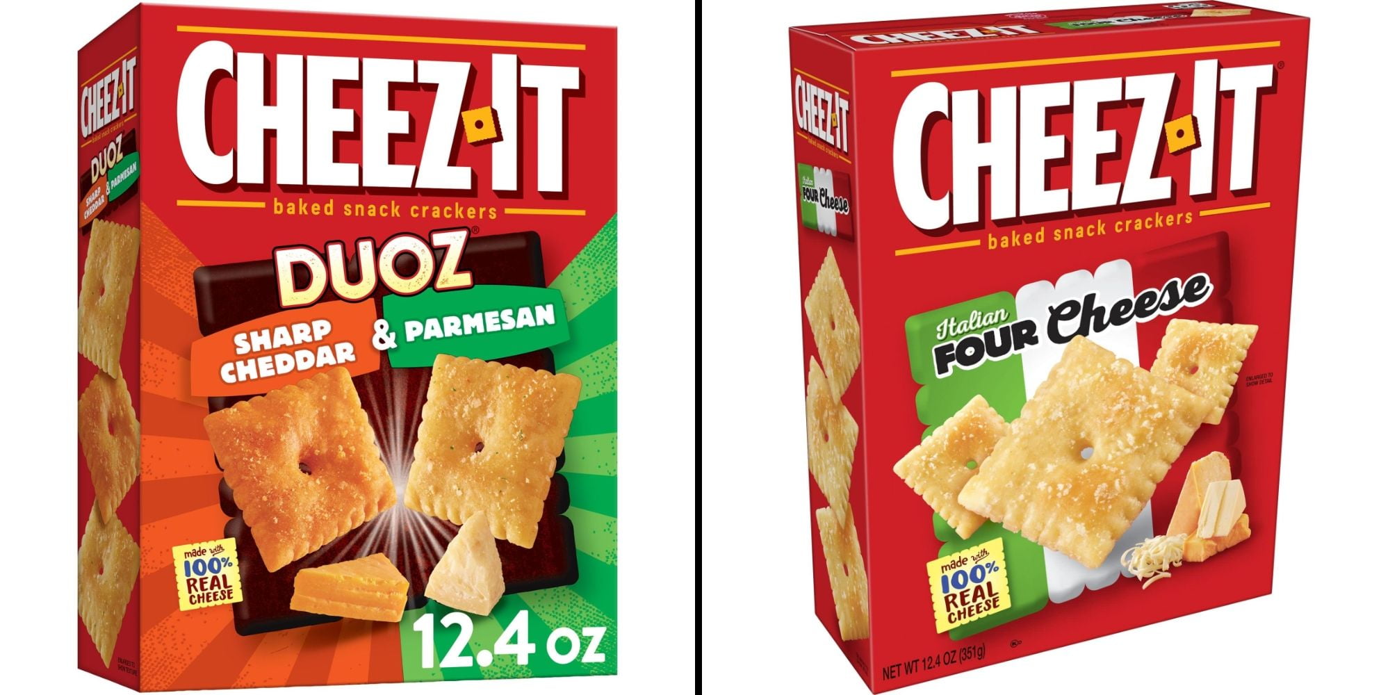 Cheez-It DUOZ Sharp Cheddar and Parmesan 12.4oz & Cheez-It Italian Four ...