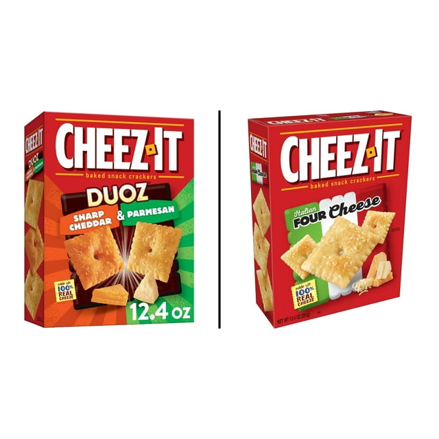 Cheez-It DUOZ Sharp Cheddar and Parmesan 12.4oz & Cheez-It Italian Four ...