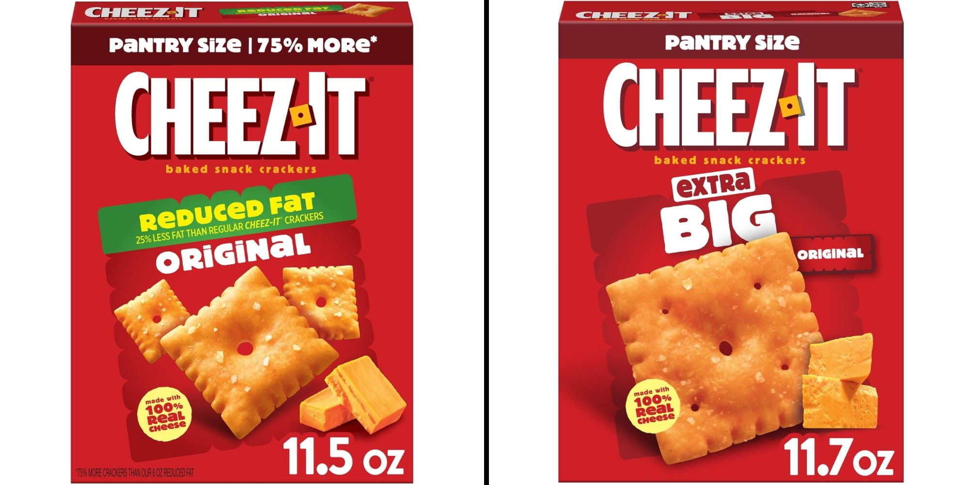 Cheez-It Extra Big 11.7oz & Cheez-It Reduced Fat Original 11.5oz ...