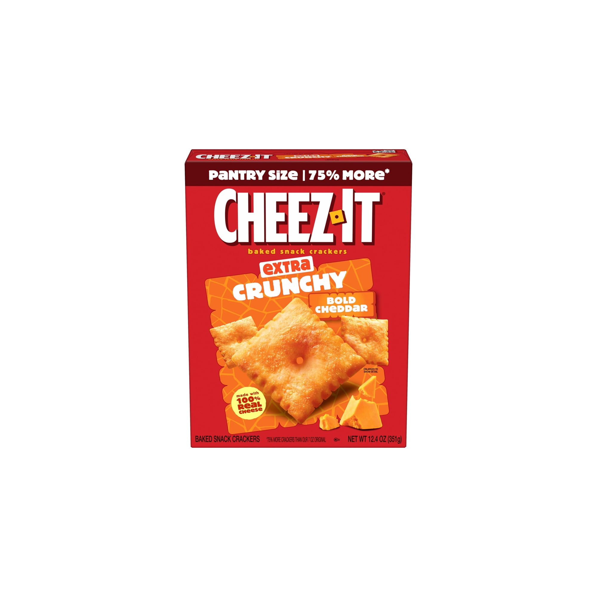 Cheez-It Extra Crunchy Cheese Crackers, Bold Cheddar 12.4 oz (Pack of 6 ...