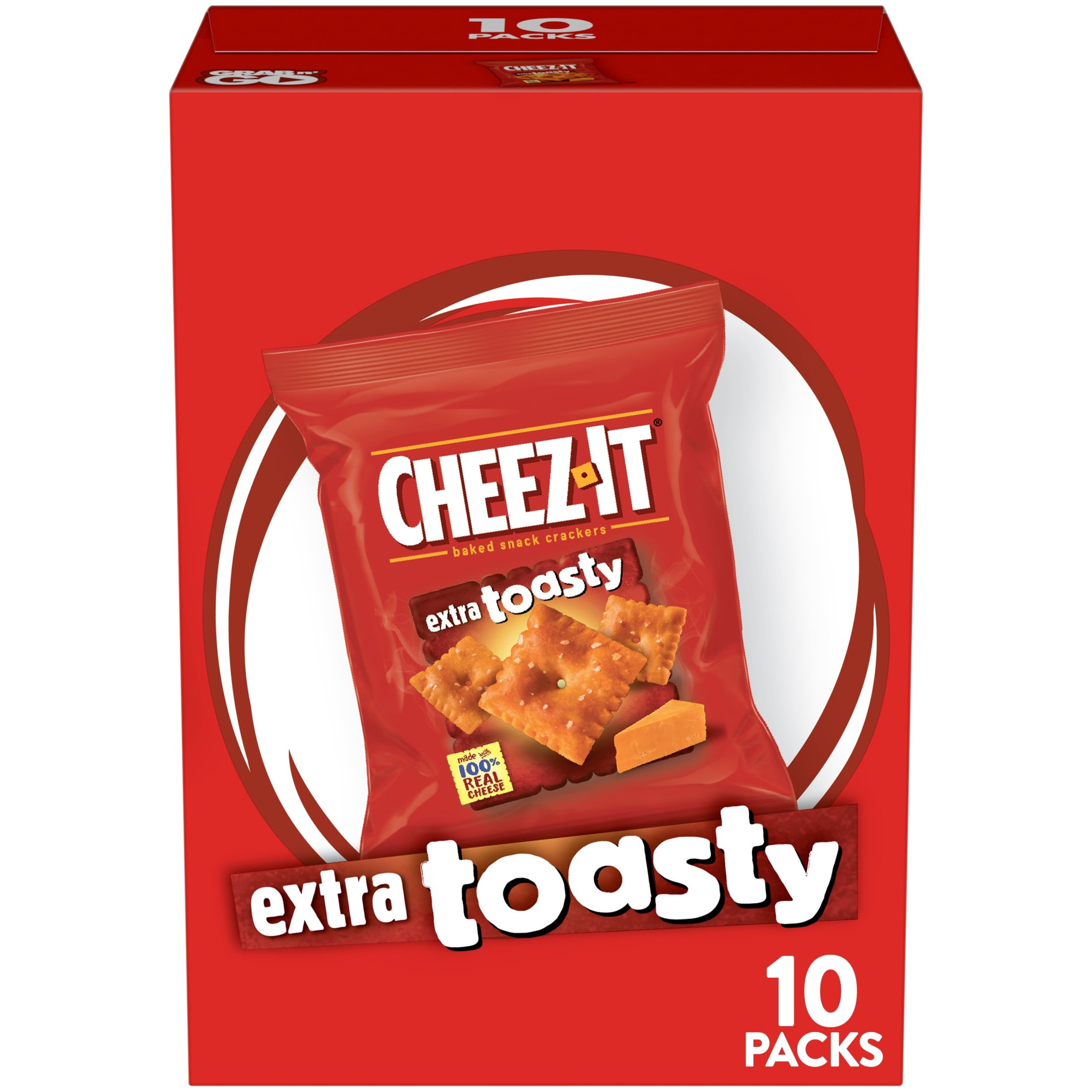 Cheez-It Extra Toasty Baked Snack Crackers, Lunch Snacks, 10 Count ...
