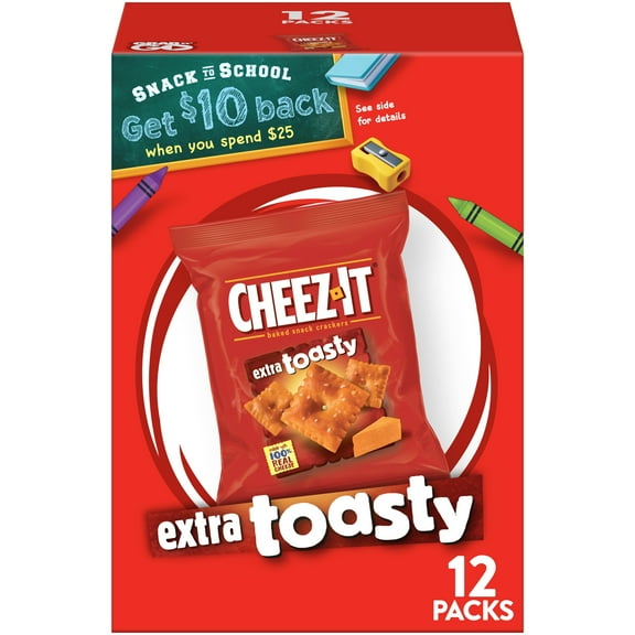 Gripz Cheez-It Original Mini Cheese Crackers, Kids Snacks, 12 Count ...
