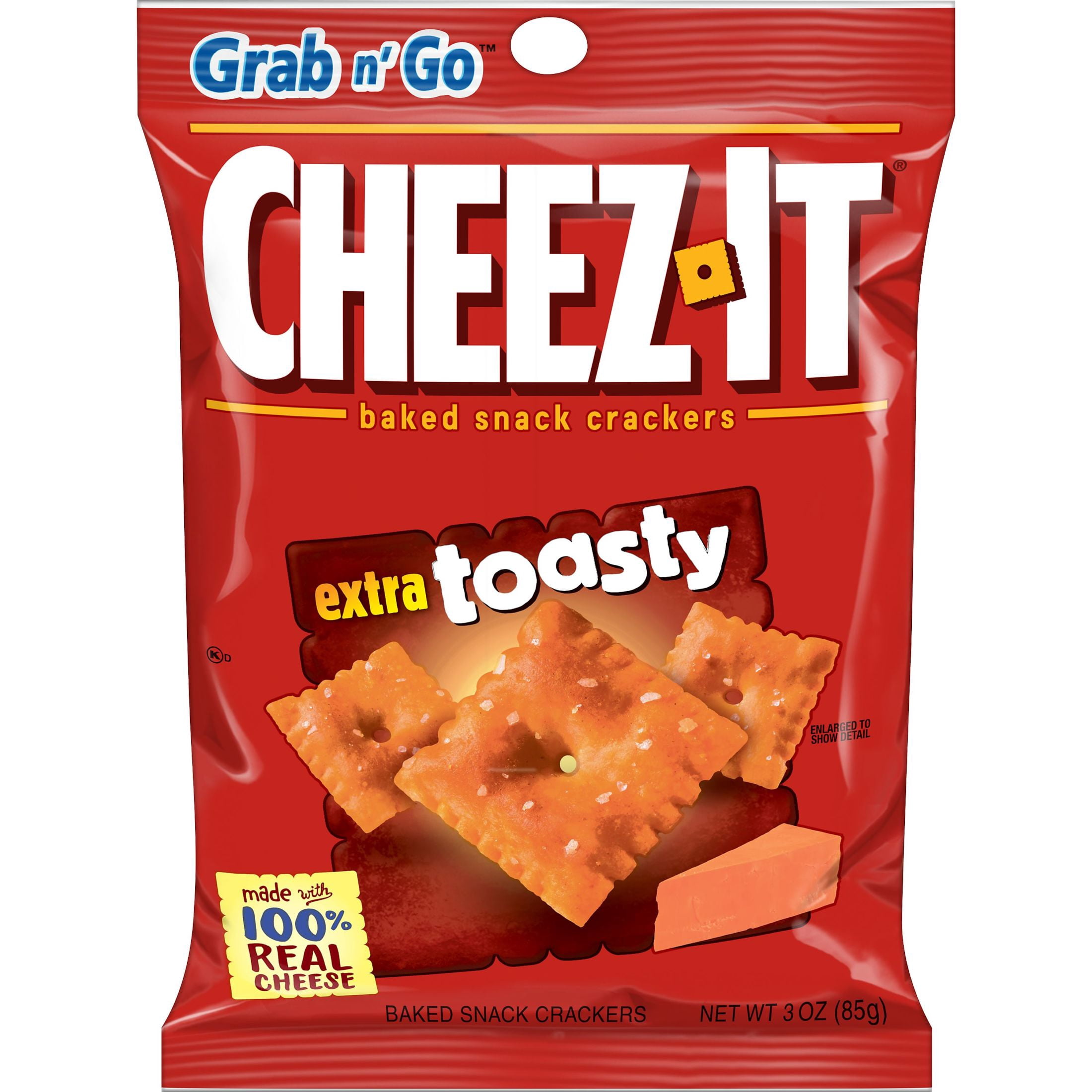 Cheez-It Extra Toasty Cheese Crackers, Baked Snack Crackers, 3 oz ...