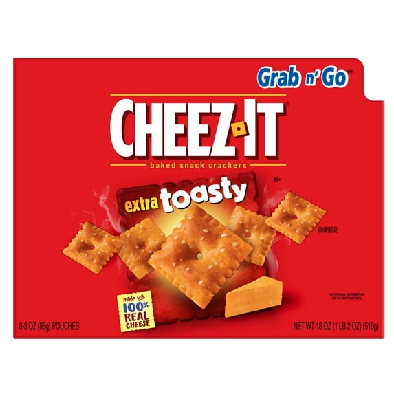 Cheez-It Extra Toasty Crackers – 6 Packs, 3 oz Each – Baked Snack ...