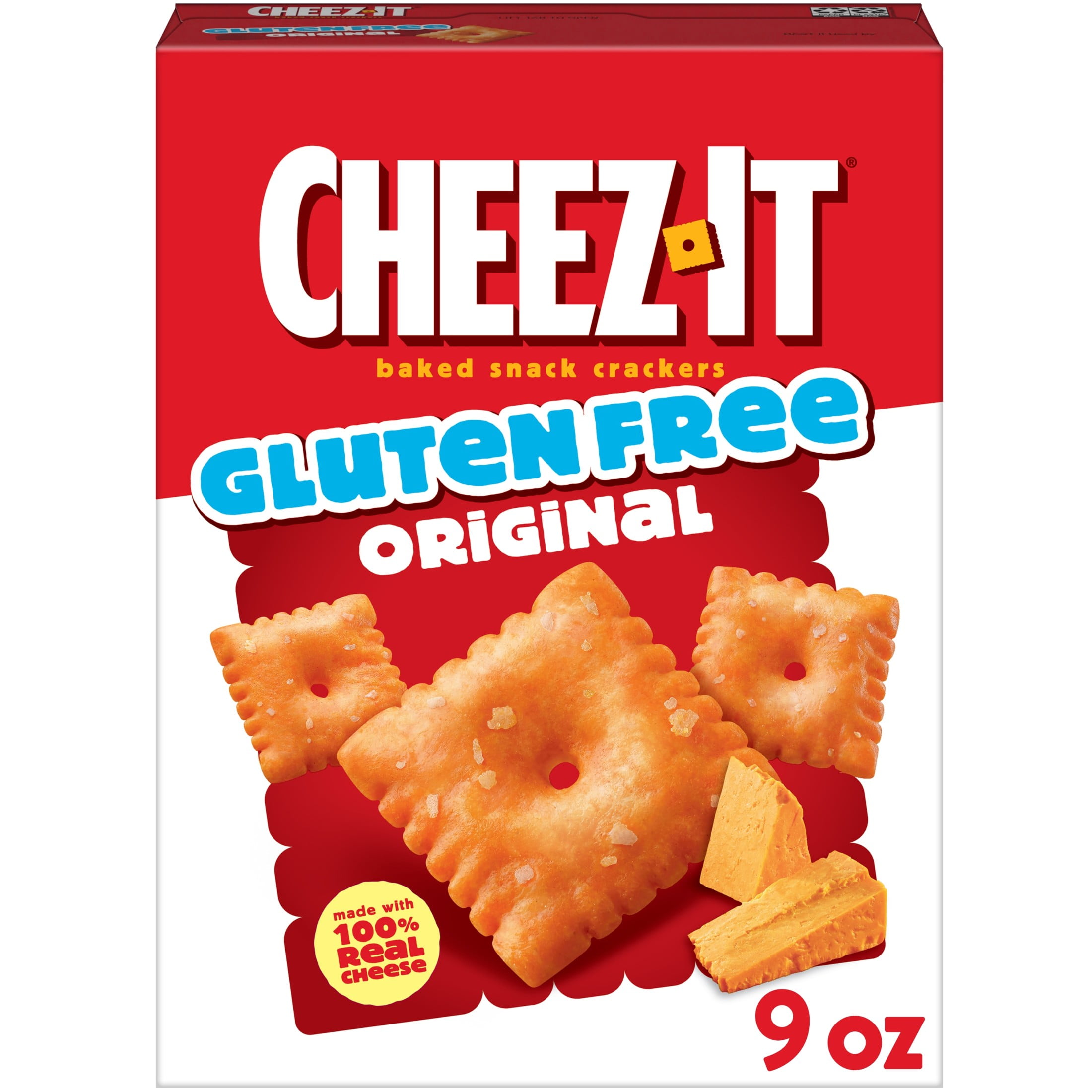 Cheez-It Original Gluten-Free Baked Snack Crackers, Gluten Free, 9 oz ...