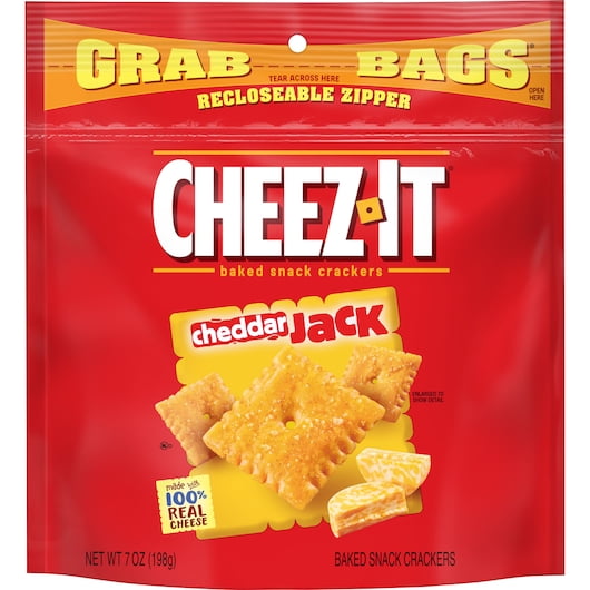Cheez-It Grab Bag Reclosable Cheddar Jack Crackers, 7 oz - 2 Case of 6 ...