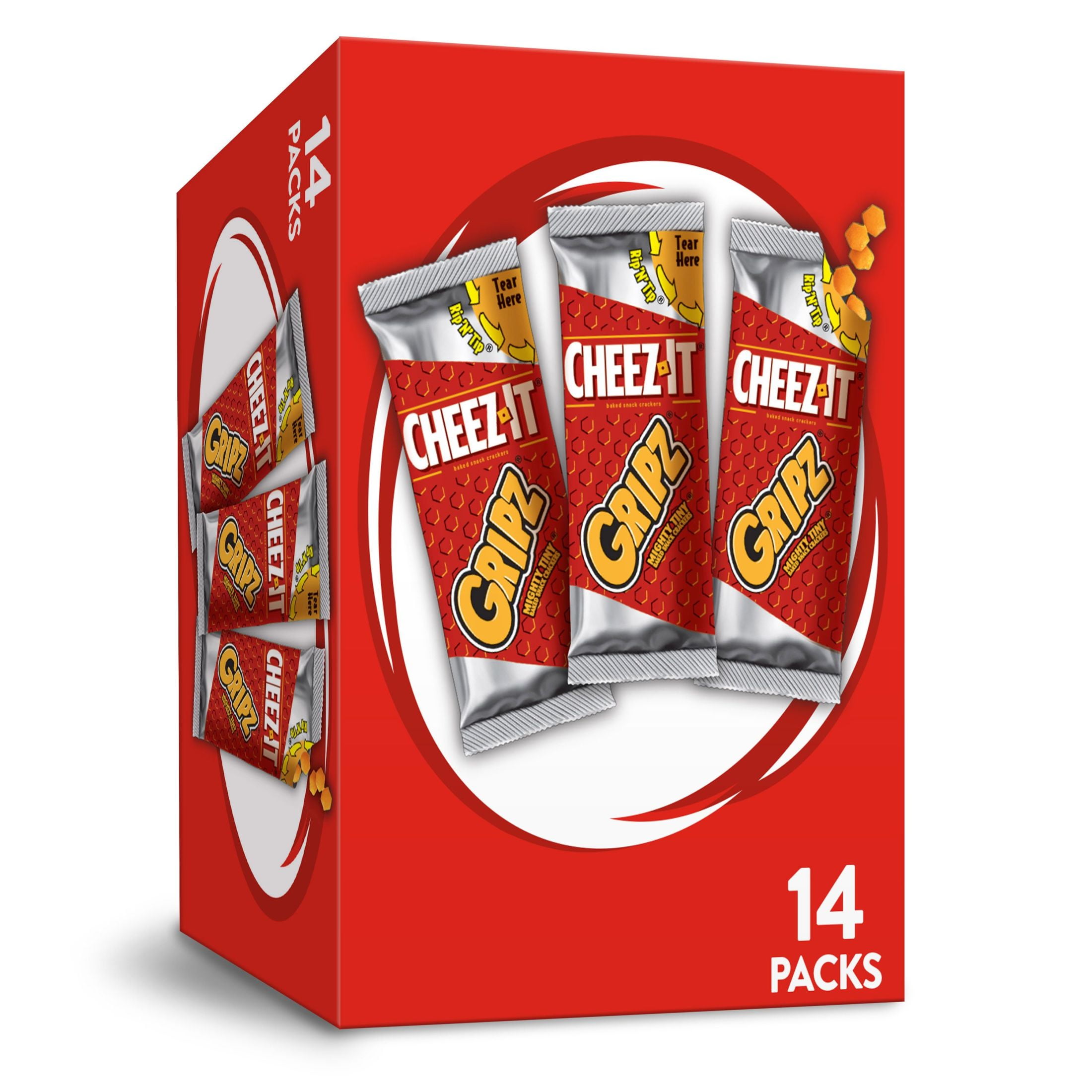 Cheez-It Gripz Original Tiny Baked Snack Cheese Crackers, Great for On ...