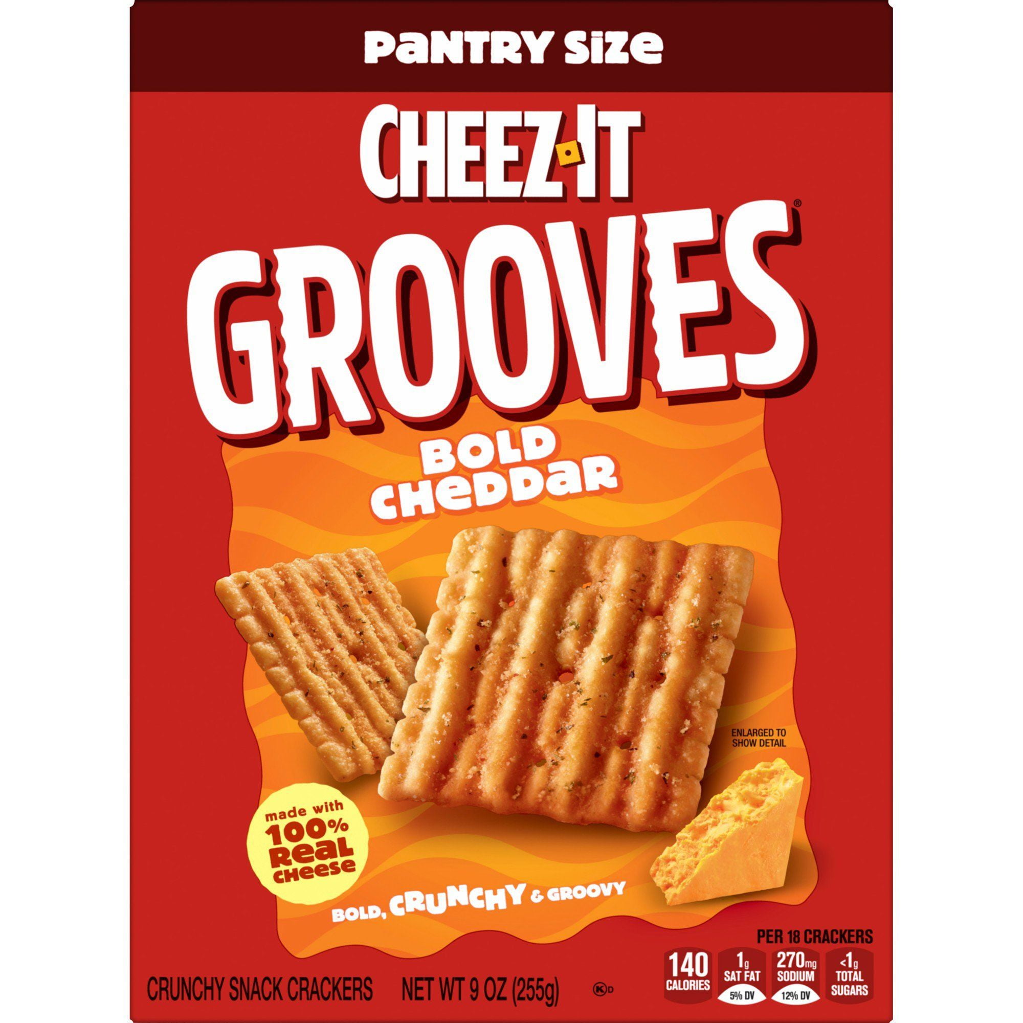 Cheez-It Grooves Bold Cheddar Cheese Crackers - 9 oz (Pack of 1 ...