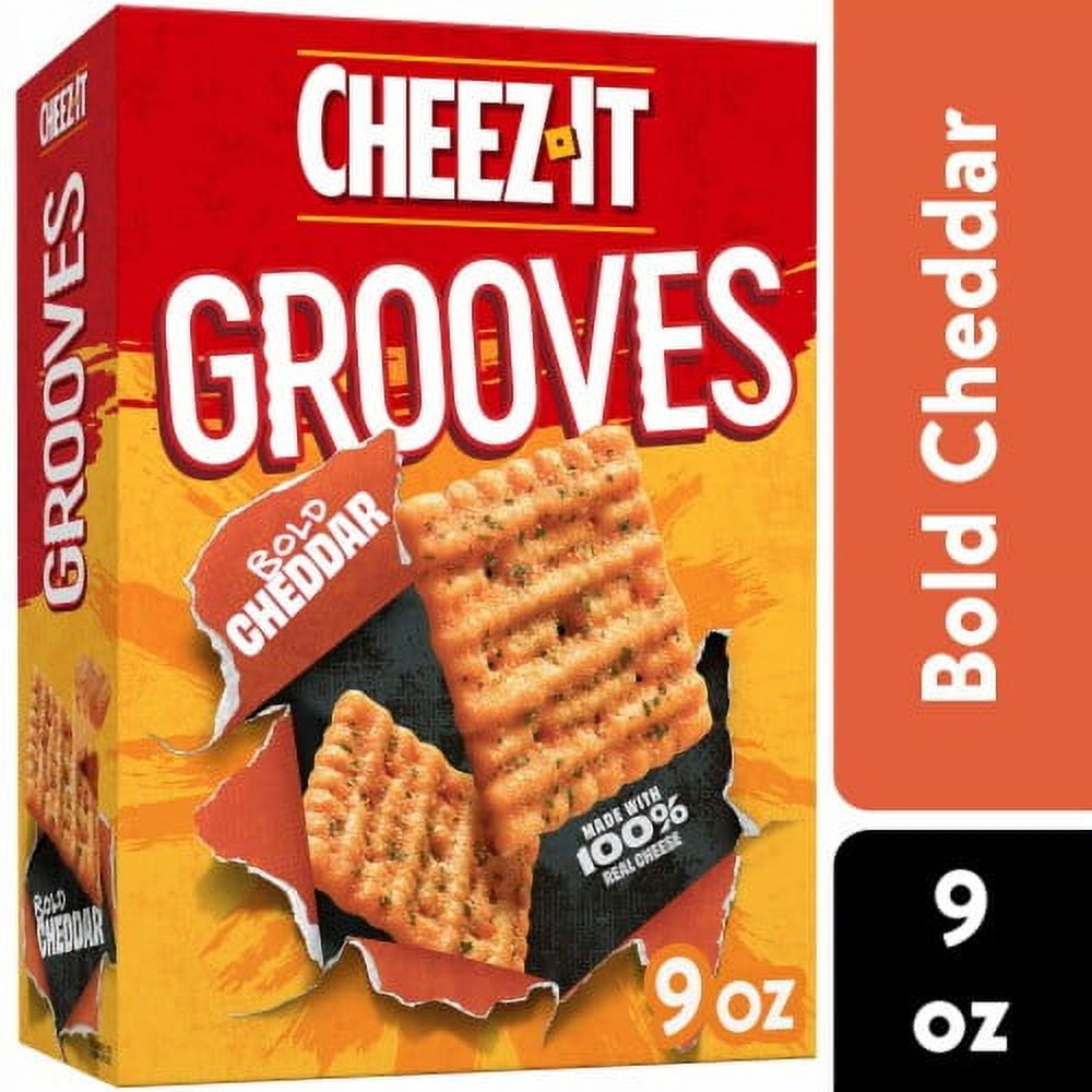 Cheez-It Grooves Bold Cheddar Cheese Crackers 9 oz - Pack of 2 ...