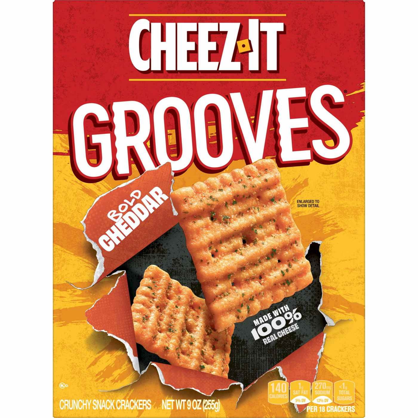 Cheez-It Grooves Bold Cheddar Cheese Crackers - 9 oz- Pack of 2 ...