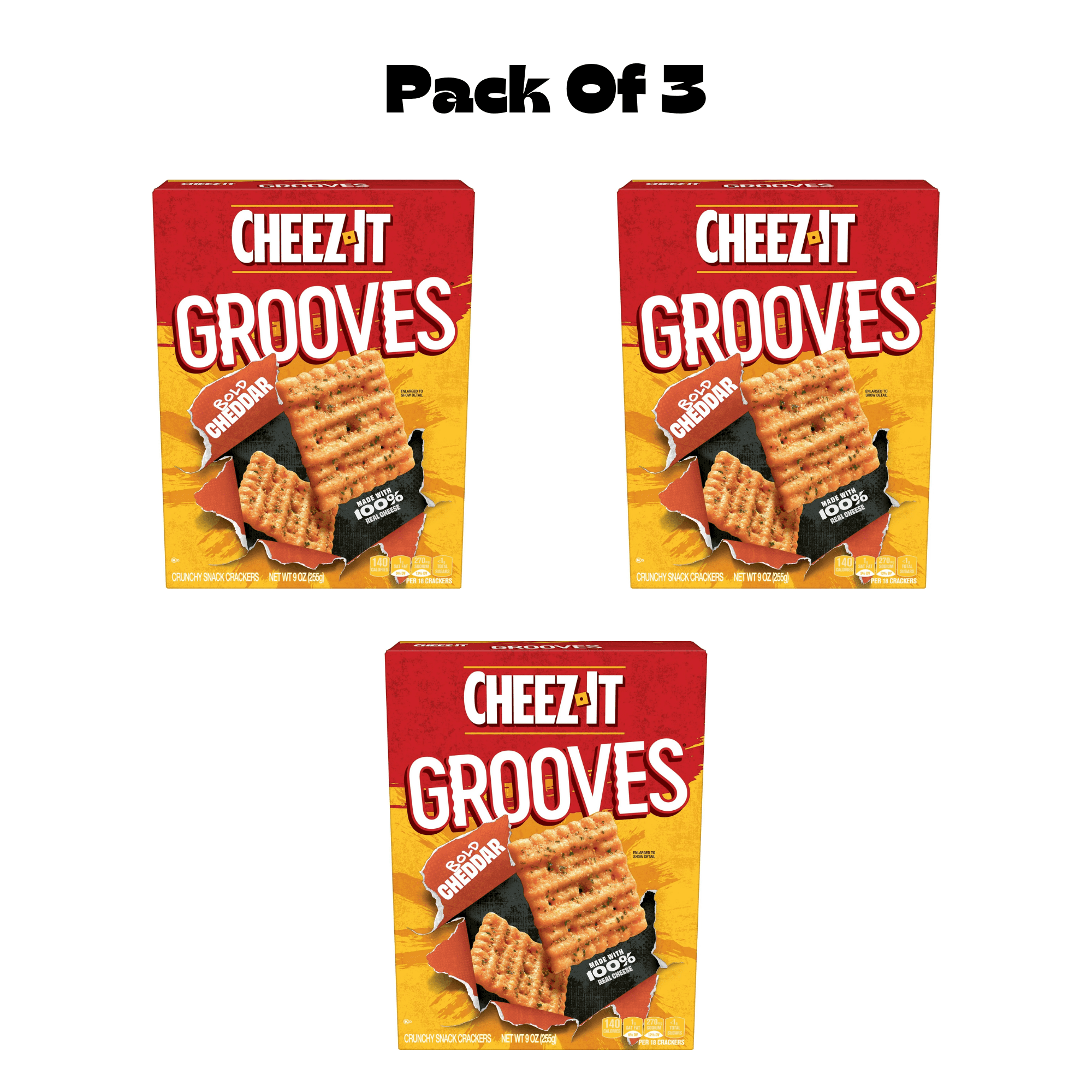 Cheez-It Grooves Bold Cheddar Cheese Crackers, Crunchy Snack Crackers ...