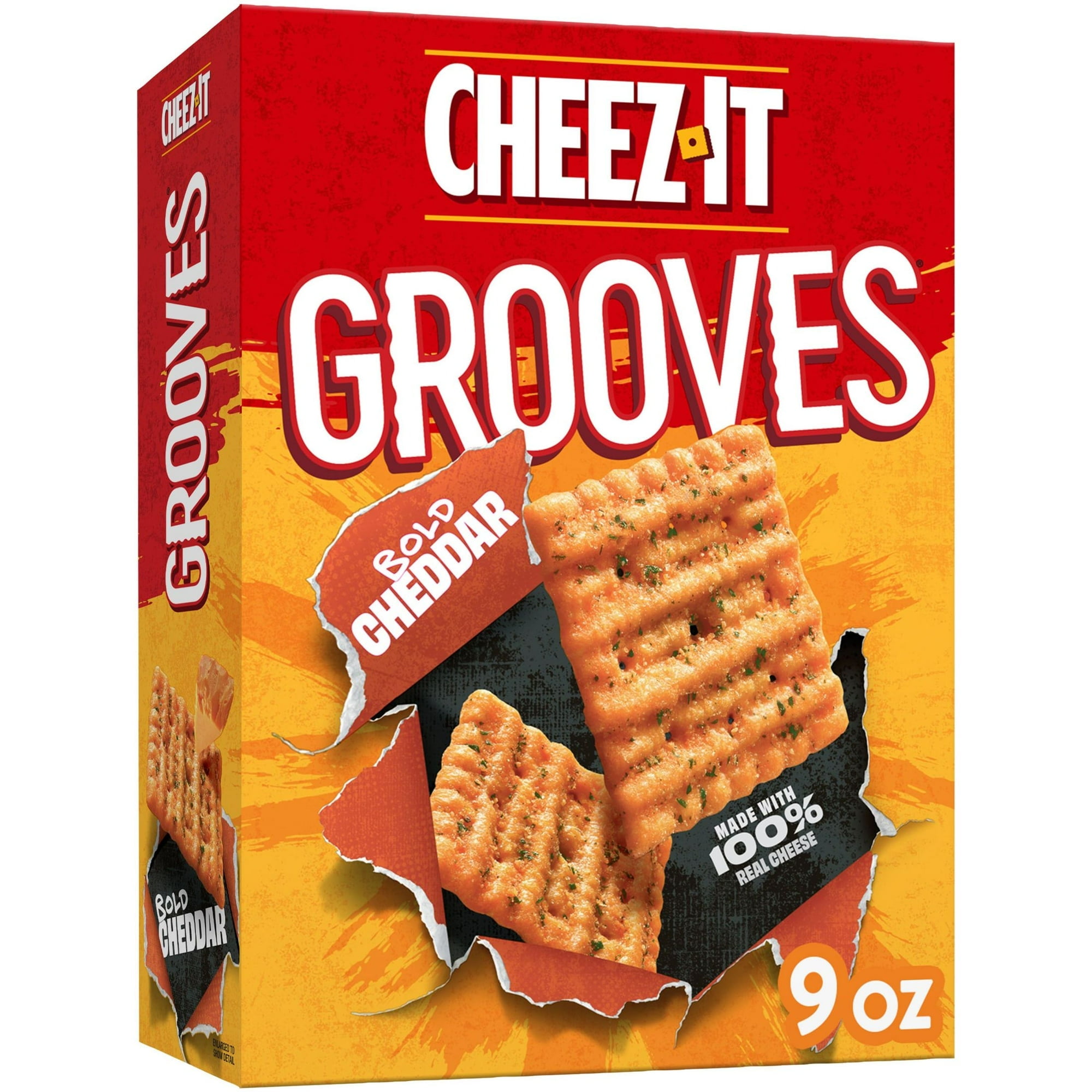 Cheez-It Grooves Bold Cheddar Cheese Crackers, Crunchy Snack Crackers ...