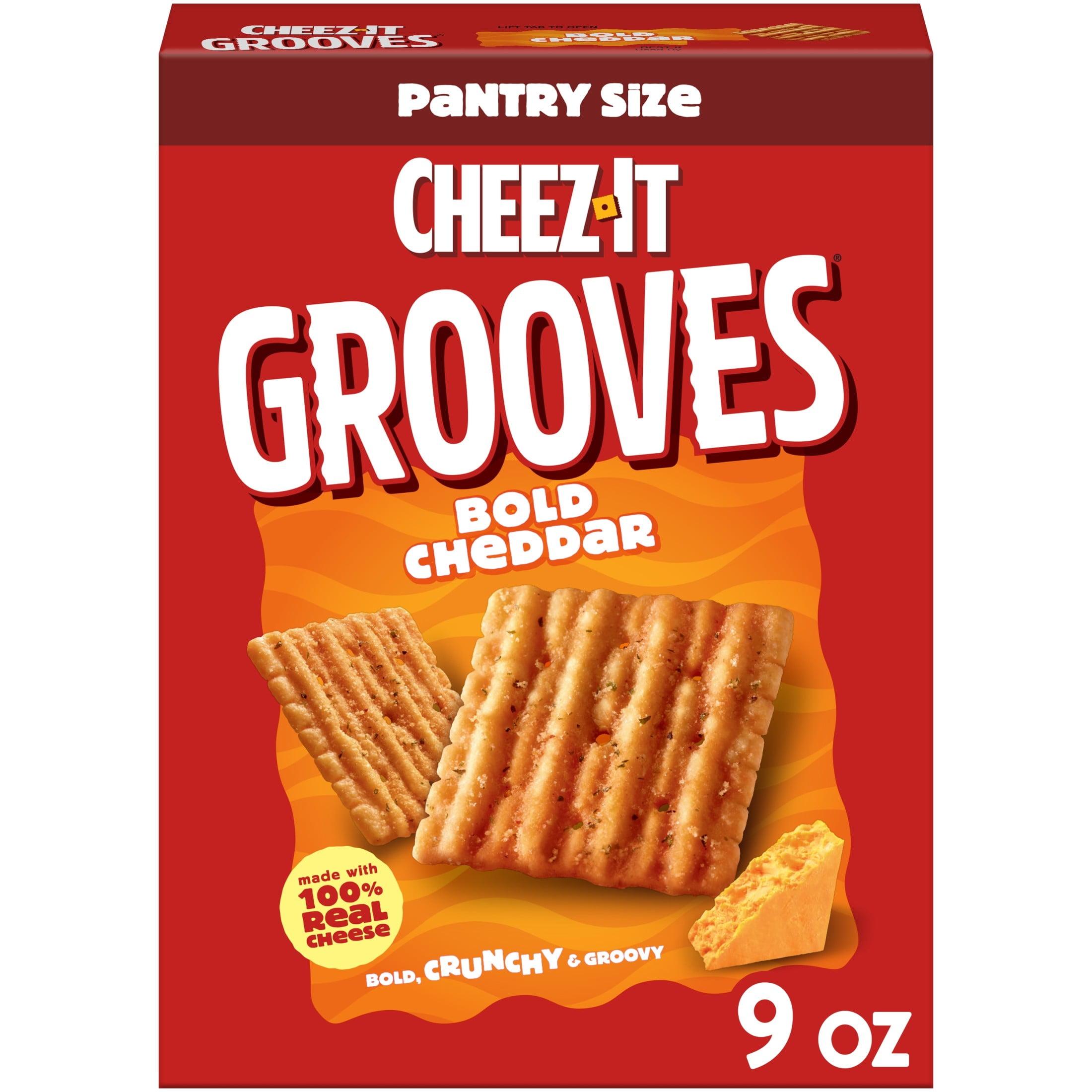 Cheez-It Bold Cheddar Cheese Crackers, 9 oz, Crunchy Ridged Snack with ...