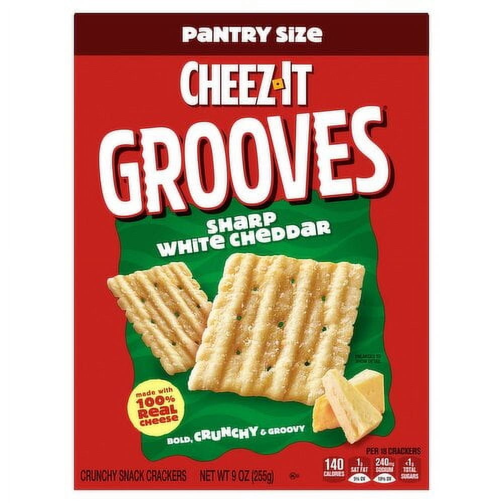 Cheez-It Grooves Cracker Chips Crispy Sharp White Cheddar - Walmart.com