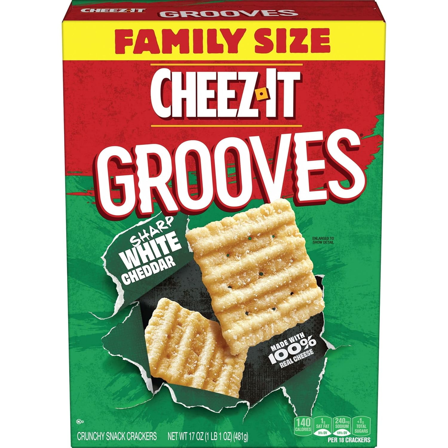 Cheez-It Grooves Crunchy Cheese Crackers, Snack Crackers, Lunch Snacks ...