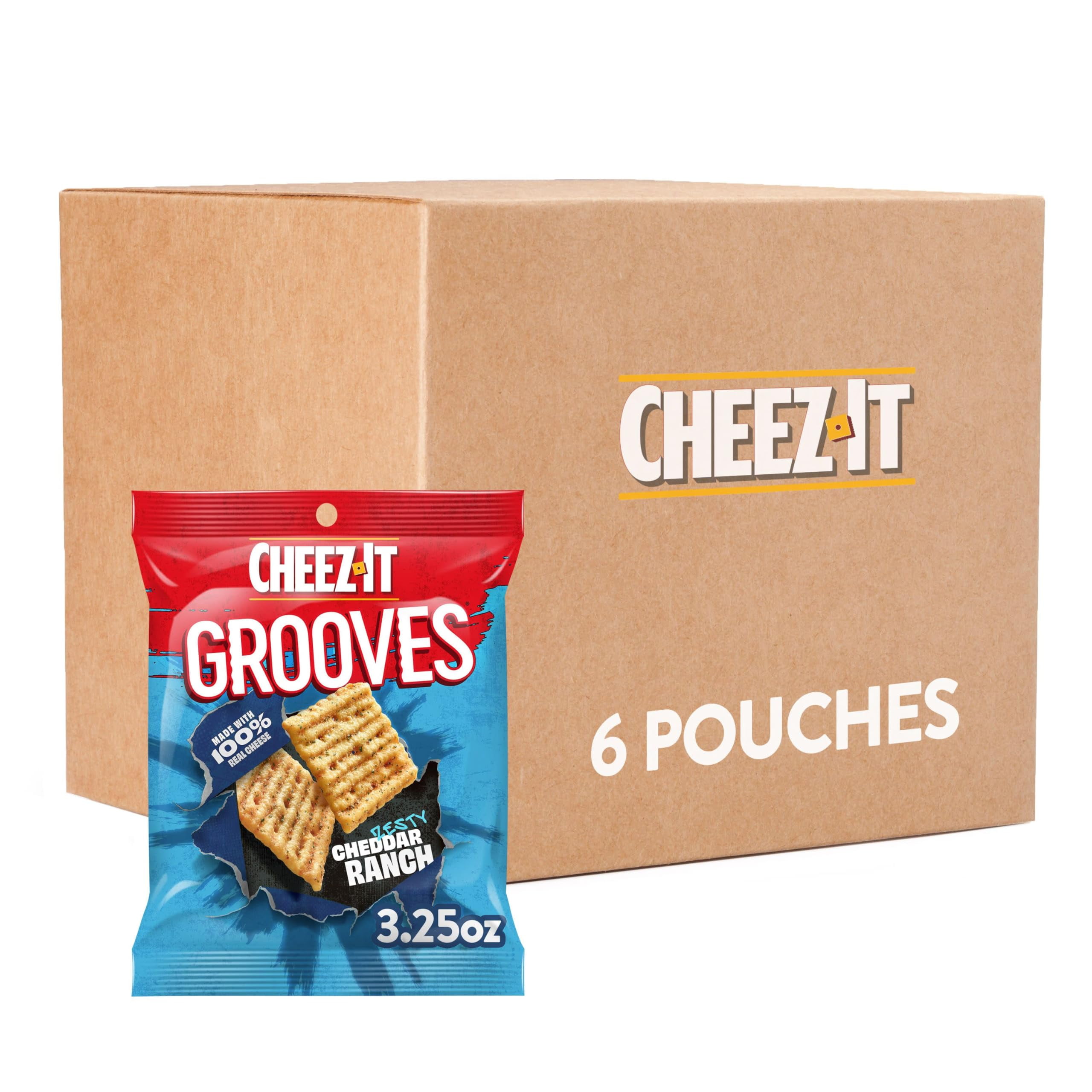 Cheez-It Grooves CrunchyEGSC Cheese Crackers, Snack Crackers, Lunch ...