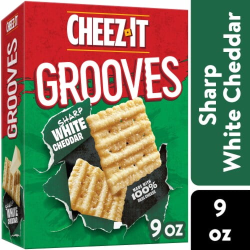 Cheez-It Grooves Sharp White Cheddar Cheese Crackers 9 oz Packaging May ...