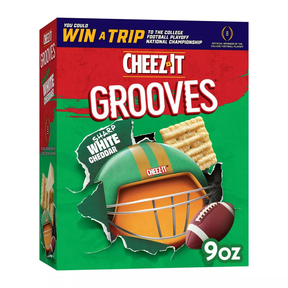 Cheez-It Grooves Sharp White Cheddar Crackers - 9oz - Walmart.com