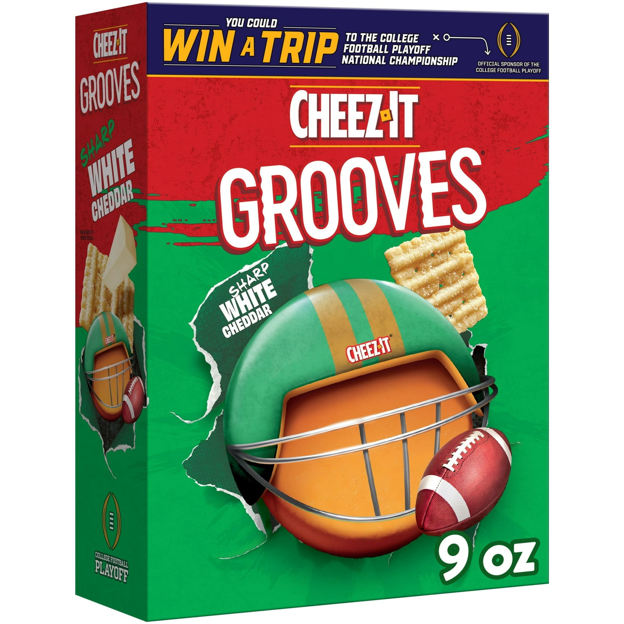 Cheez-It Grooves Sharp White Cheddar Crunchy Cheese Crackers, Snack ...