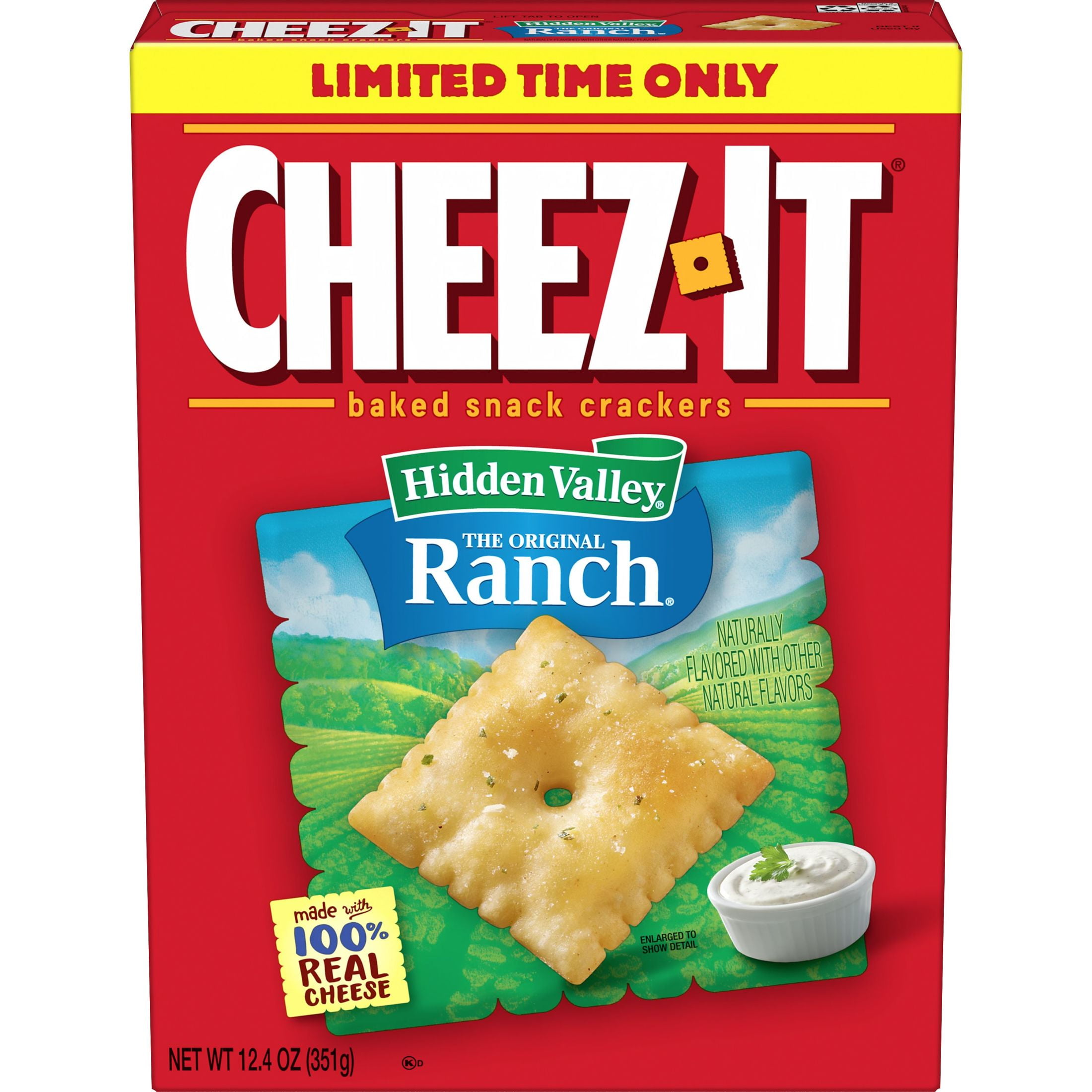 Cheez-It Hidden Valley Ranch Cheese Crackers, Baked Snack Crackers, 12. ...