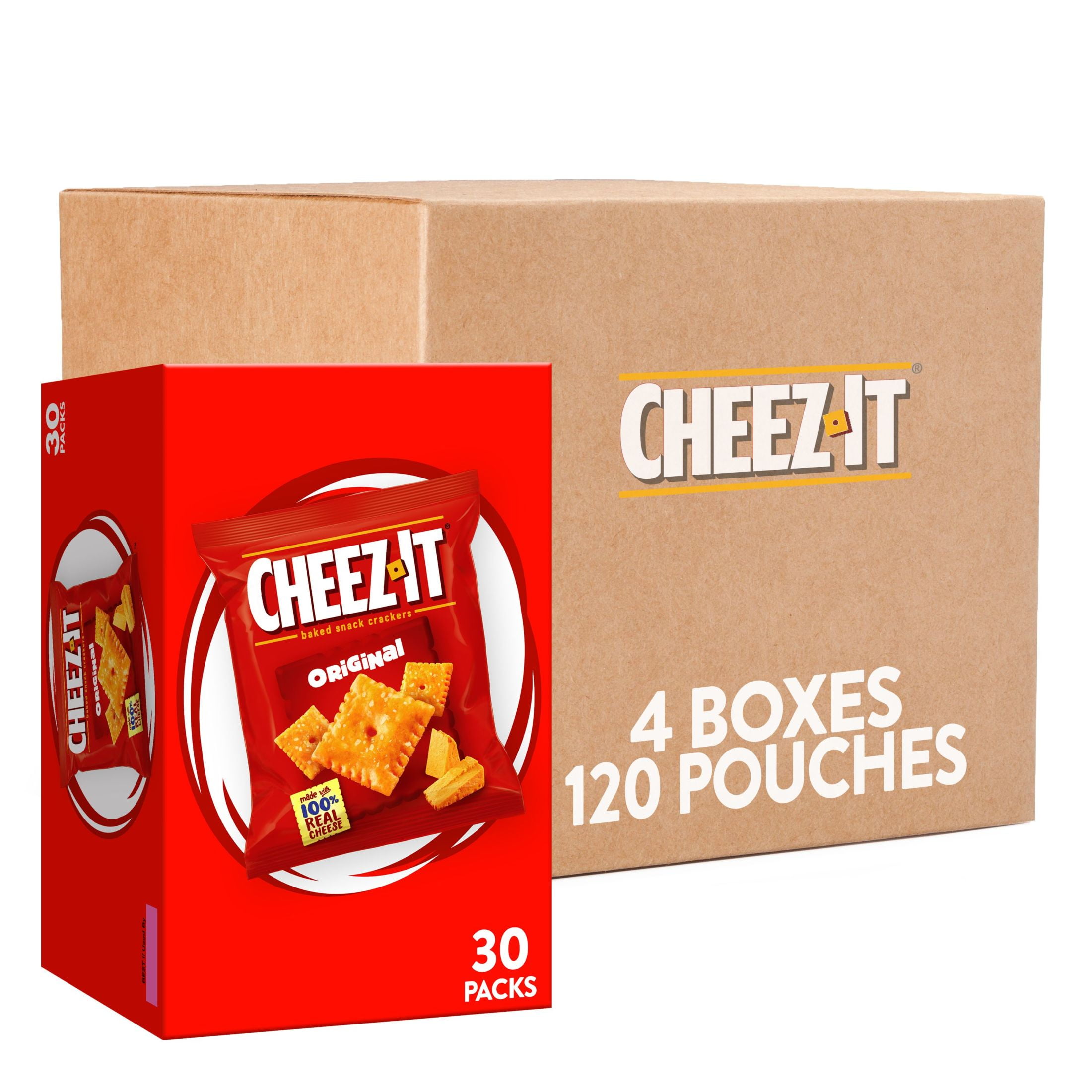 Cheez-It Original Cheese Crackers, Baked Snack Crackers, 120 Count ...