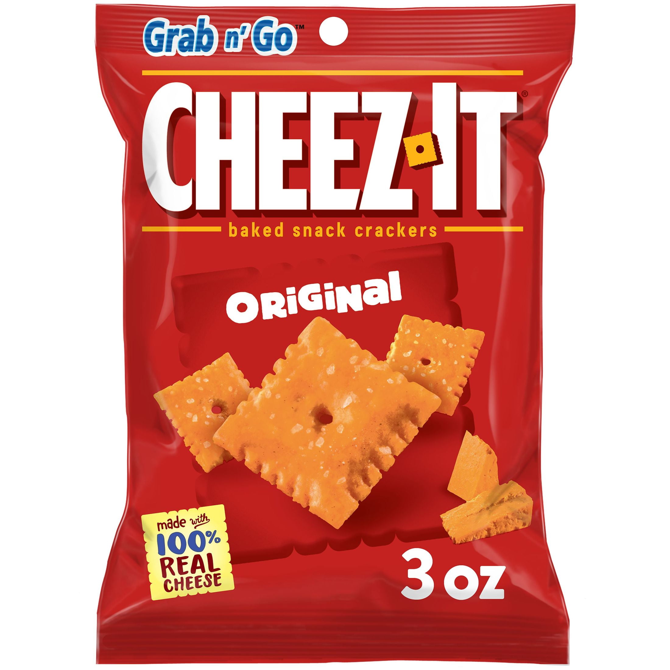 Cheez-It Original Cheese Crackers, Baked Snack Crackers, 3 oz pack of 2 ...