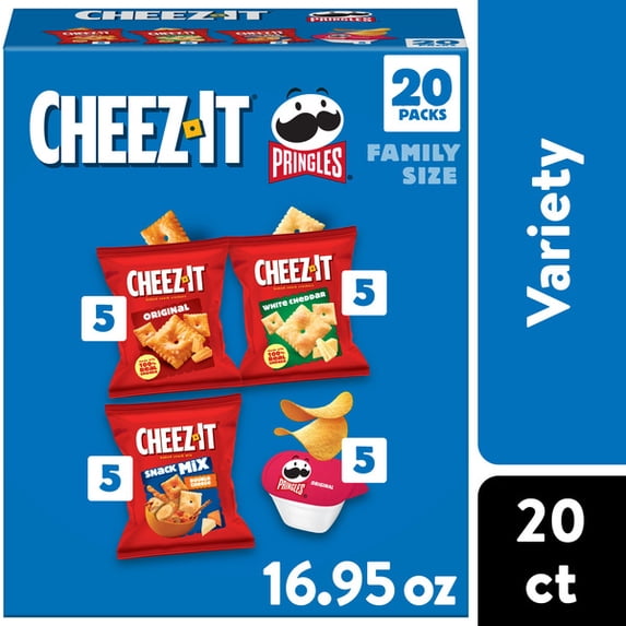 Cheez-It & Pringles Lunch Snacks Variety Pack, 16.95 oz Box (20 Packs ...