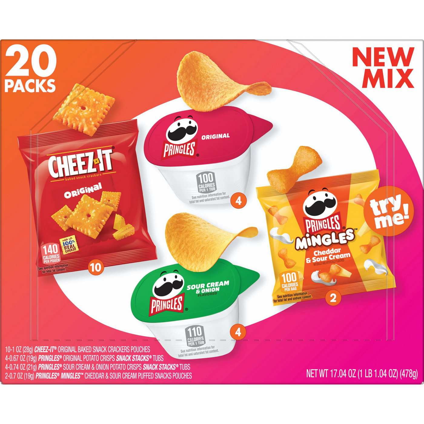 Cheez-It & Pringles Variety Pack - 20 pk- Pack of 2 - Walmart.com
