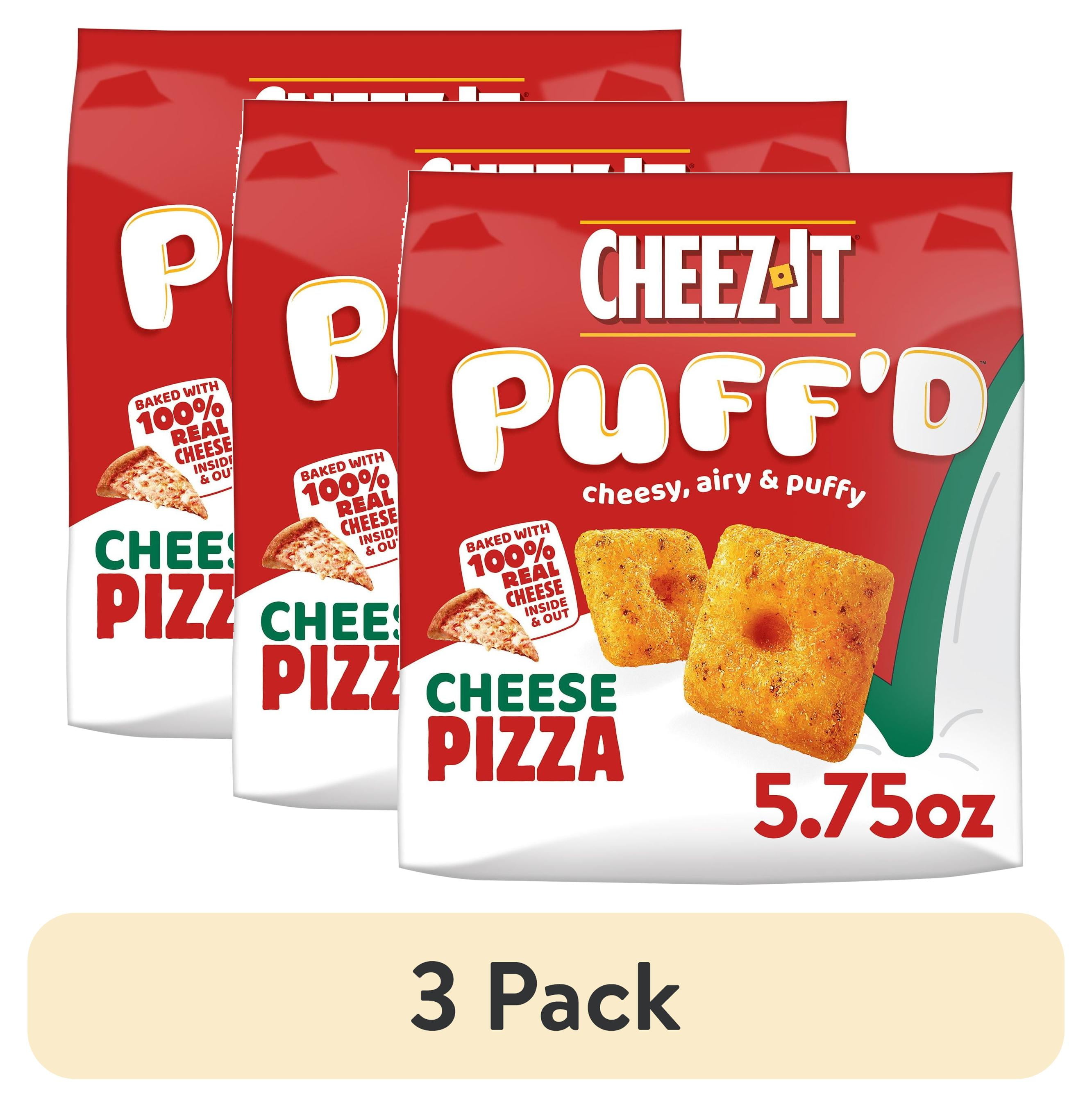 (3 pack) Cheez-It Puff'd Cheese Pizza Cheesy Baked Snacks, Puffed Snack ...