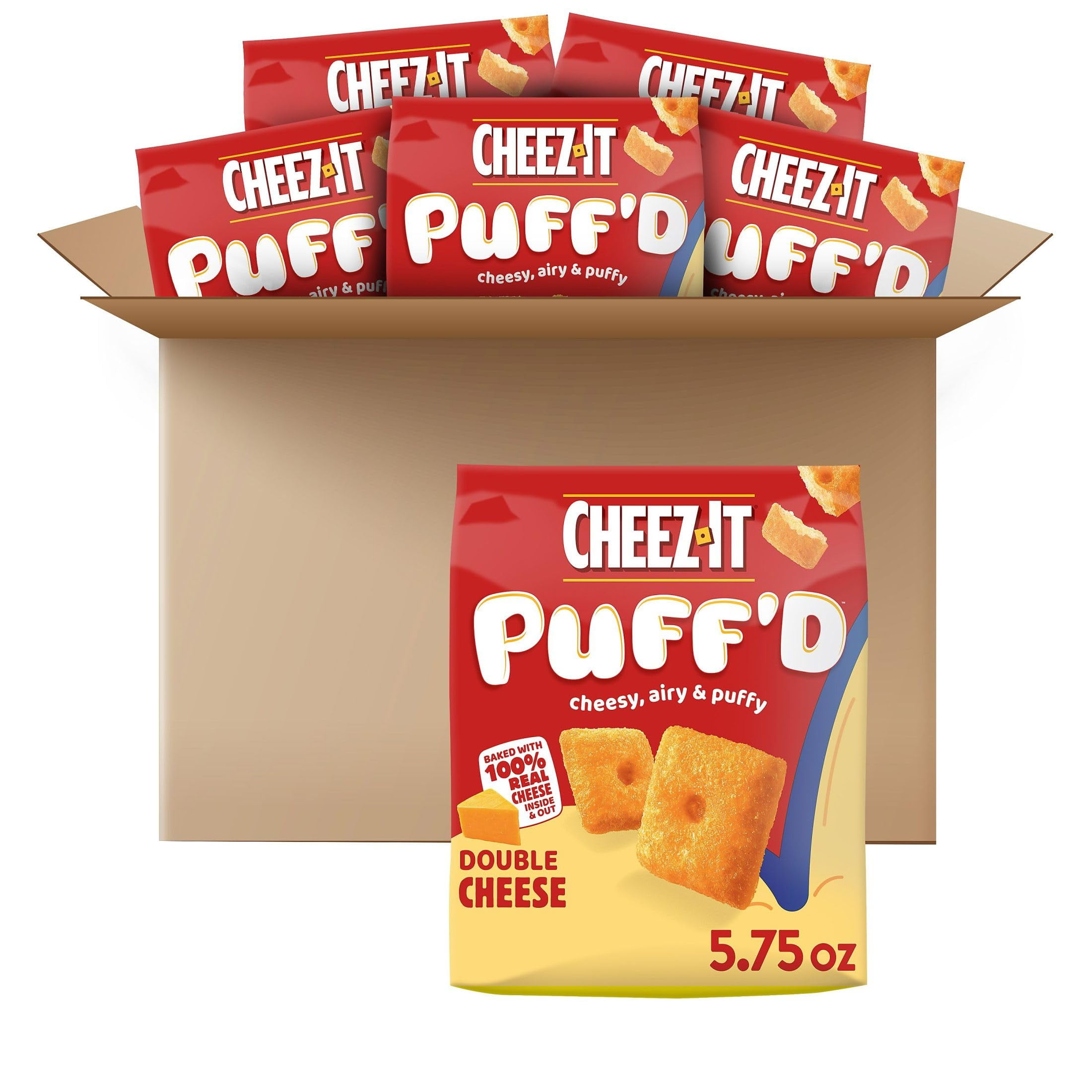 Cheez-It Puff'd Cheesy Baked Snacks, Puffed Snack Crackers, Kids Snacks ...