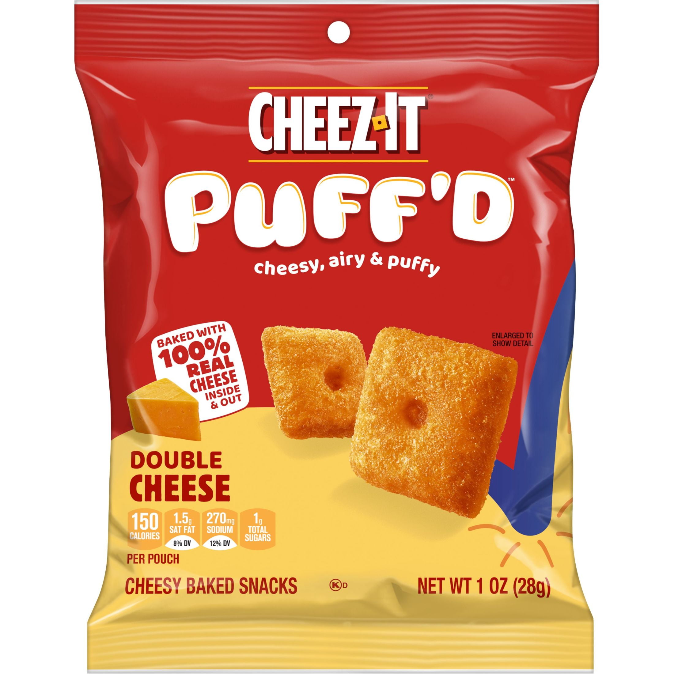 Cheez-It Puff'd Double Cheese Cheesy Baked Snacks, Puffed Snack ...