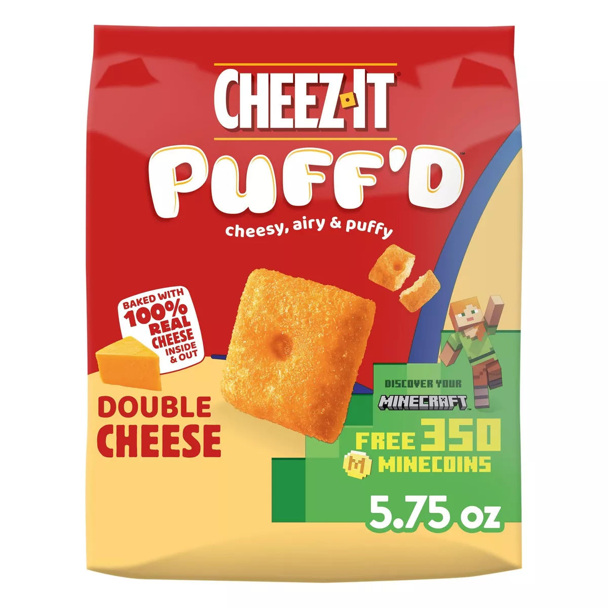 Cheez-It Puff'd Double Cheese Cheesy Baked Snacks, Puffed Snack ...