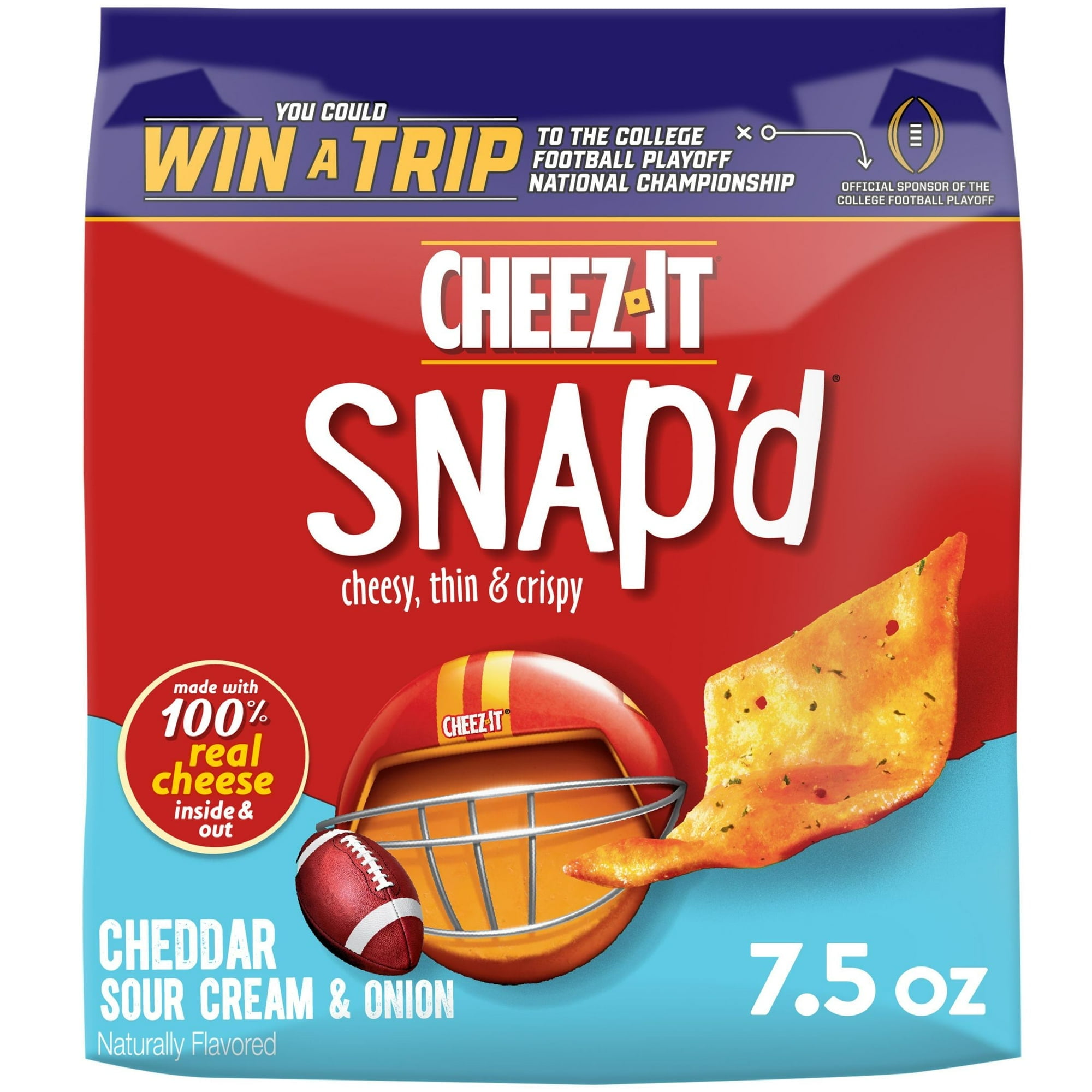 Cheez-It Snap'd Cheddar Sour Cream and Onion Cheese Cracker Chips, Thin ...