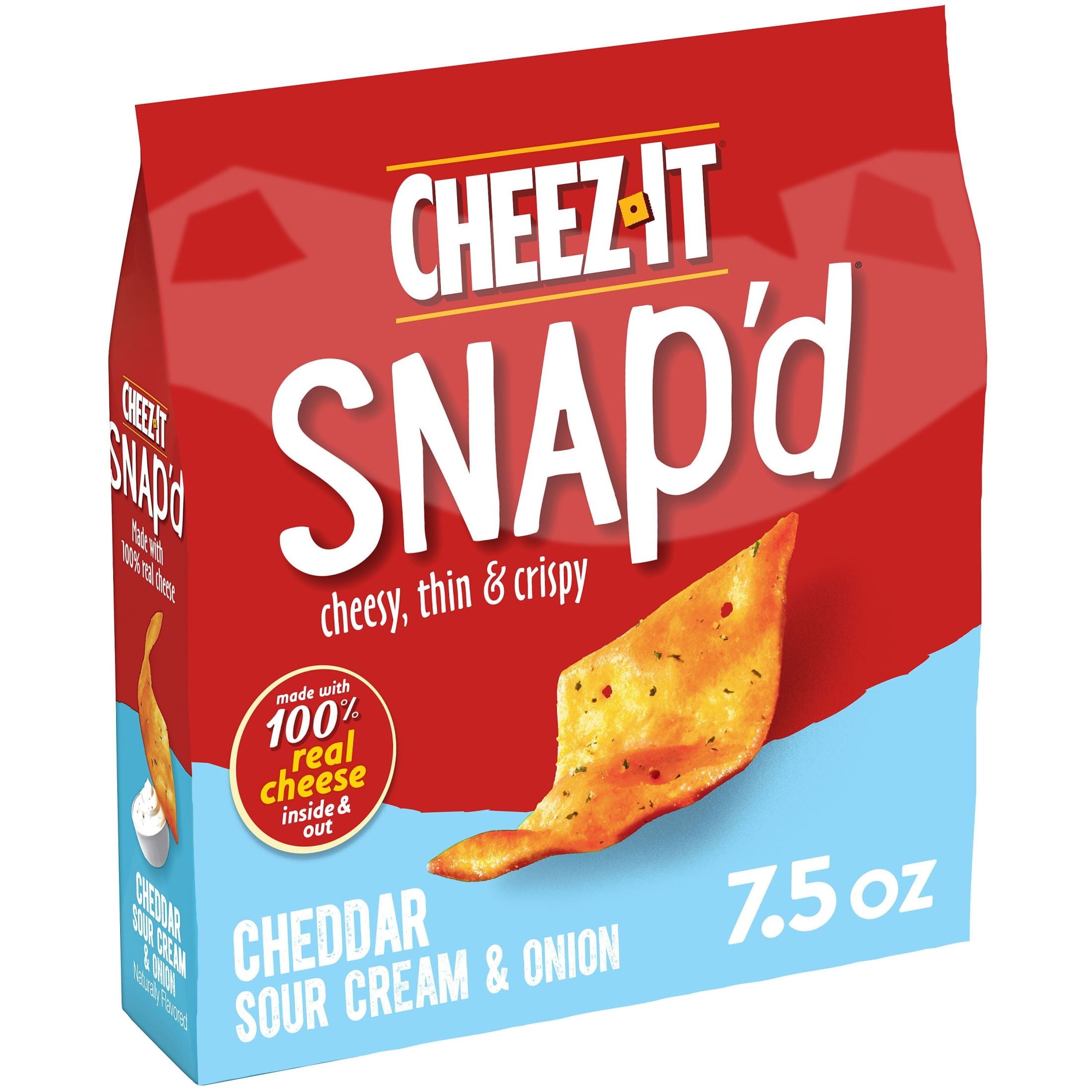 Cheez-It Snap'd Cheddar Sour Cream and Onion Cheese Cracker Chips, Thin ...